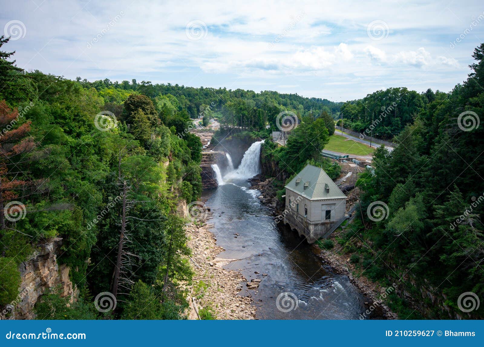 AuSable Chasm Rock Formation and Waterfalls Stock Image - Image of ...