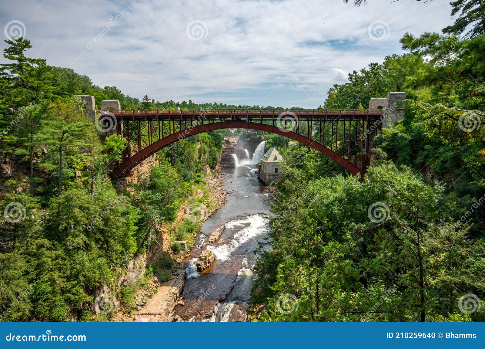 AuSable Chasm Rock Formation and Waterfalls Stock Photo - Image of ...