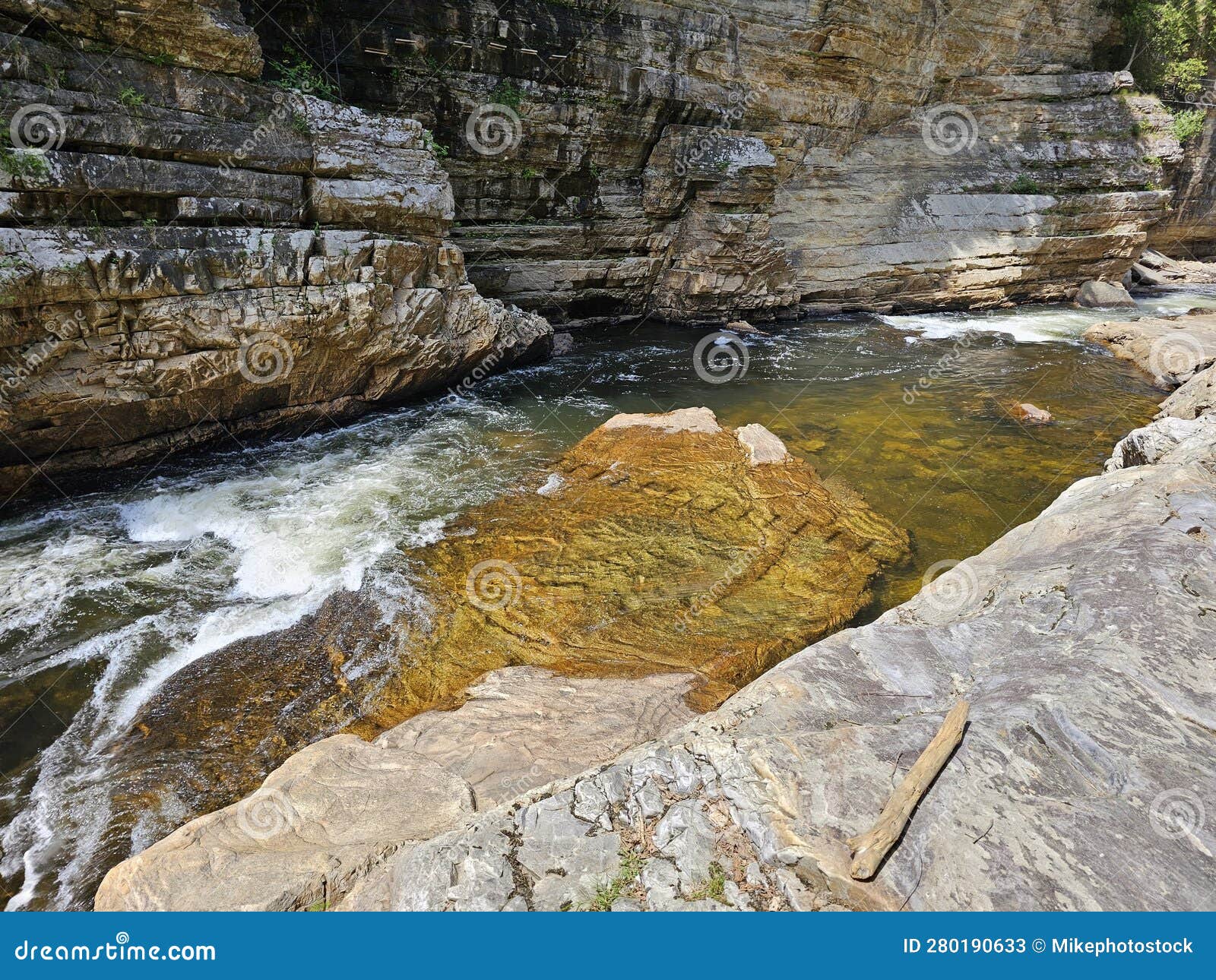Ausable Chasm Canyon and Mountain River, New York State Stock Image ...