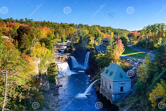 Ausable chasm at fall stock image. Image of green, background - 201358897