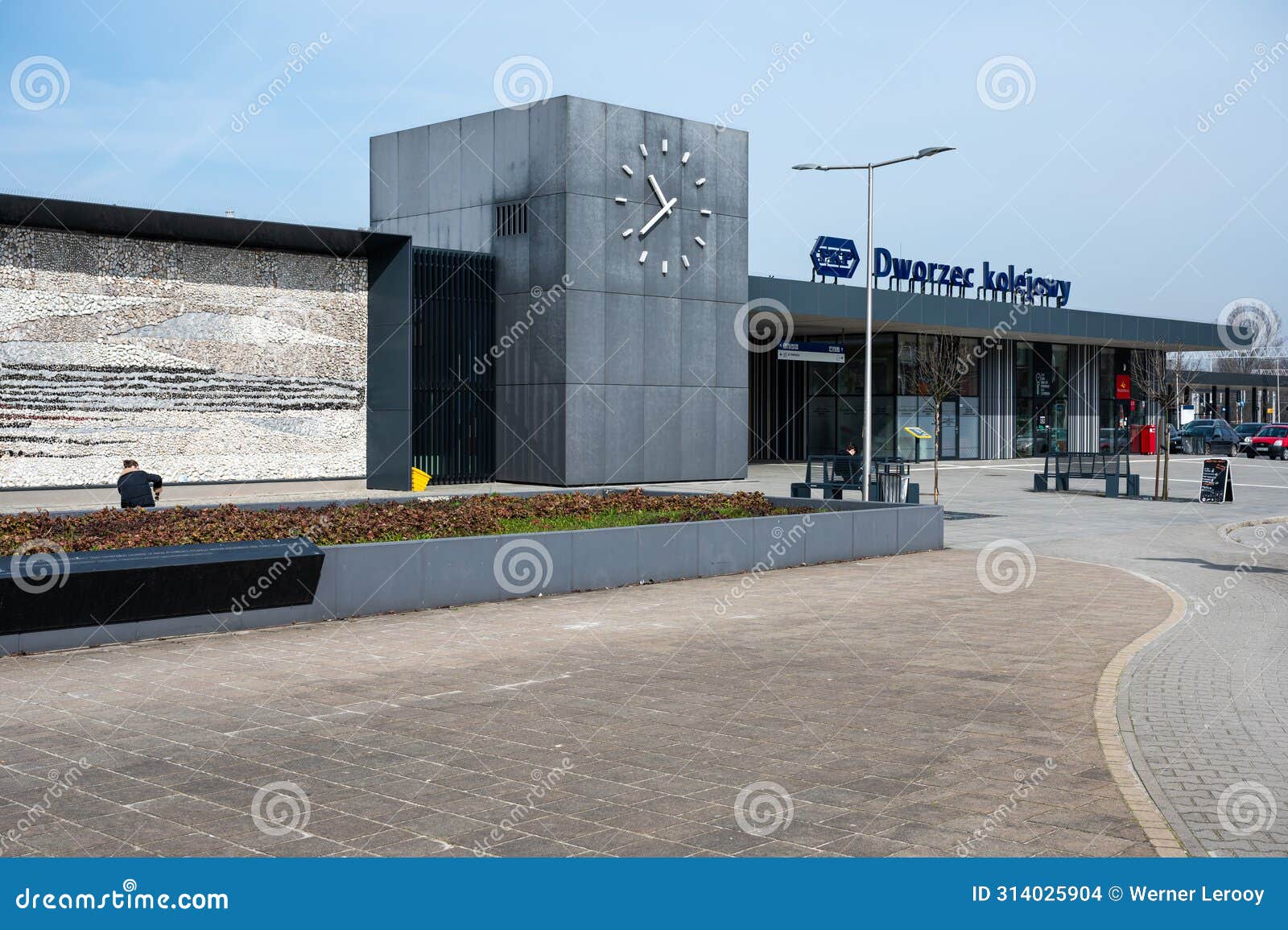 Auschwitz, Poland - the Railwaystation and Square with a Clock ...