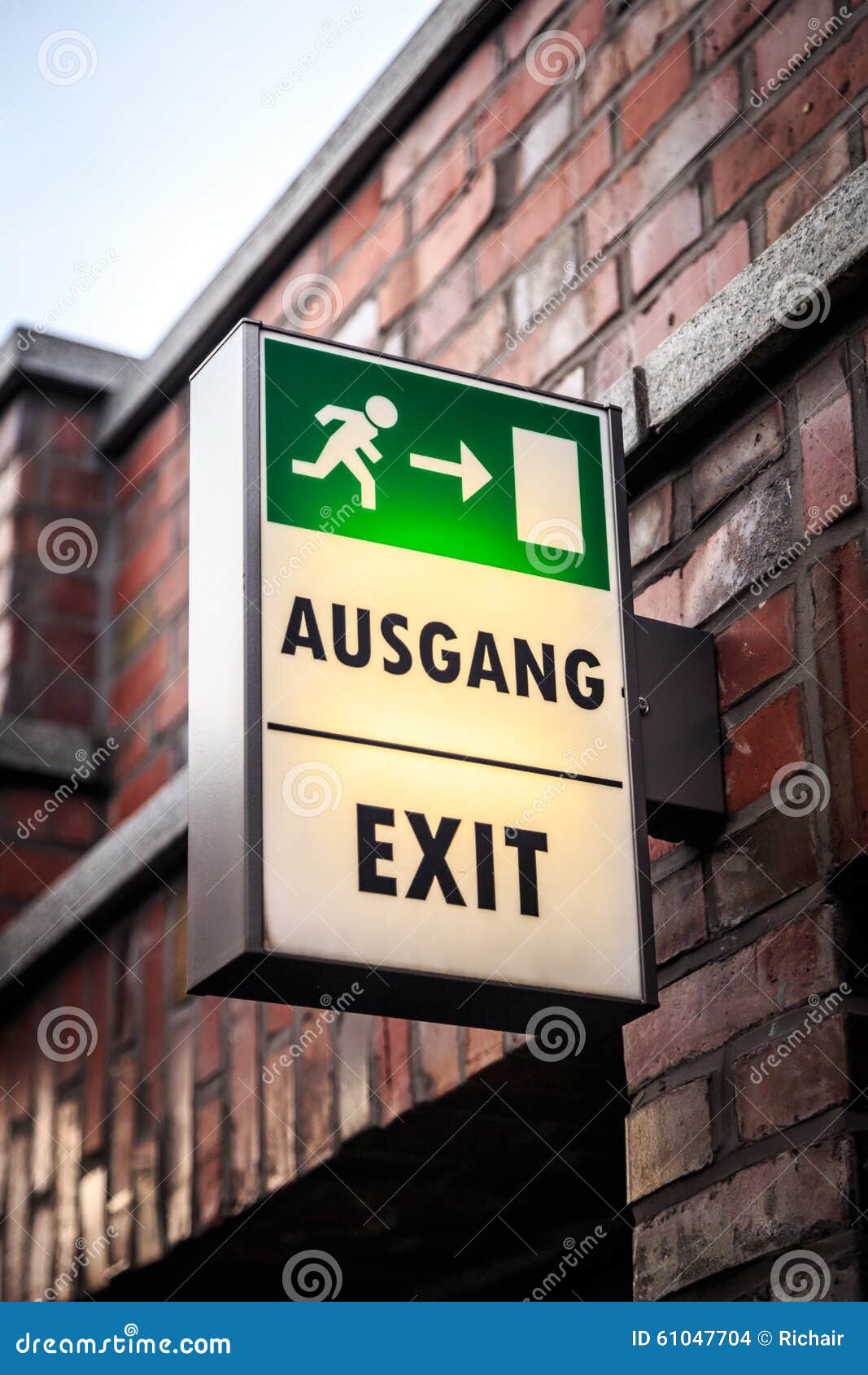 Ausgang/exit stock photo. Image of flee, emergency, directions - 61047704