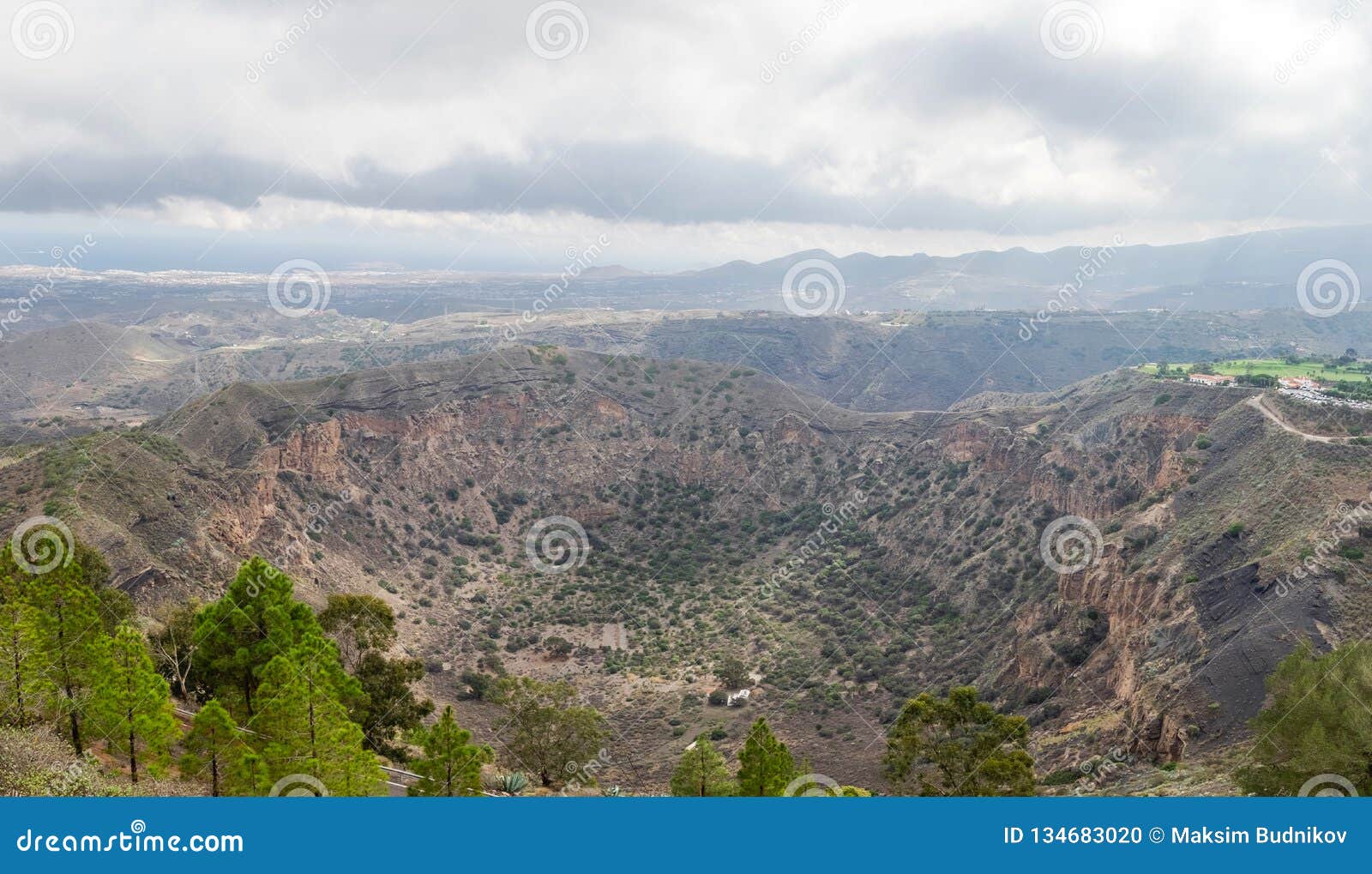 Ausgestorbener Vulkankrater Caldera De Bandama in Gran Canaria ...