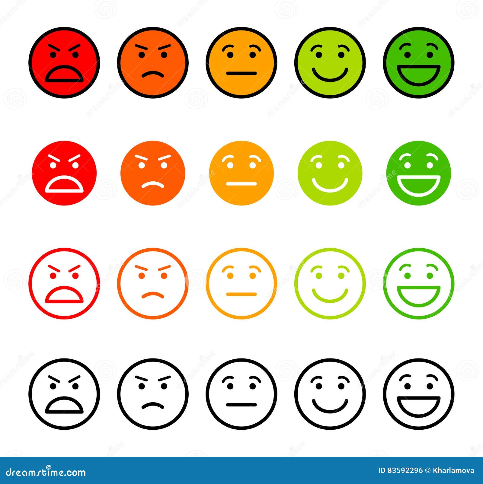 Ausgezeichnet, Gut, Normal, Schlecht, Schrecklich Vektor Abbildung ...