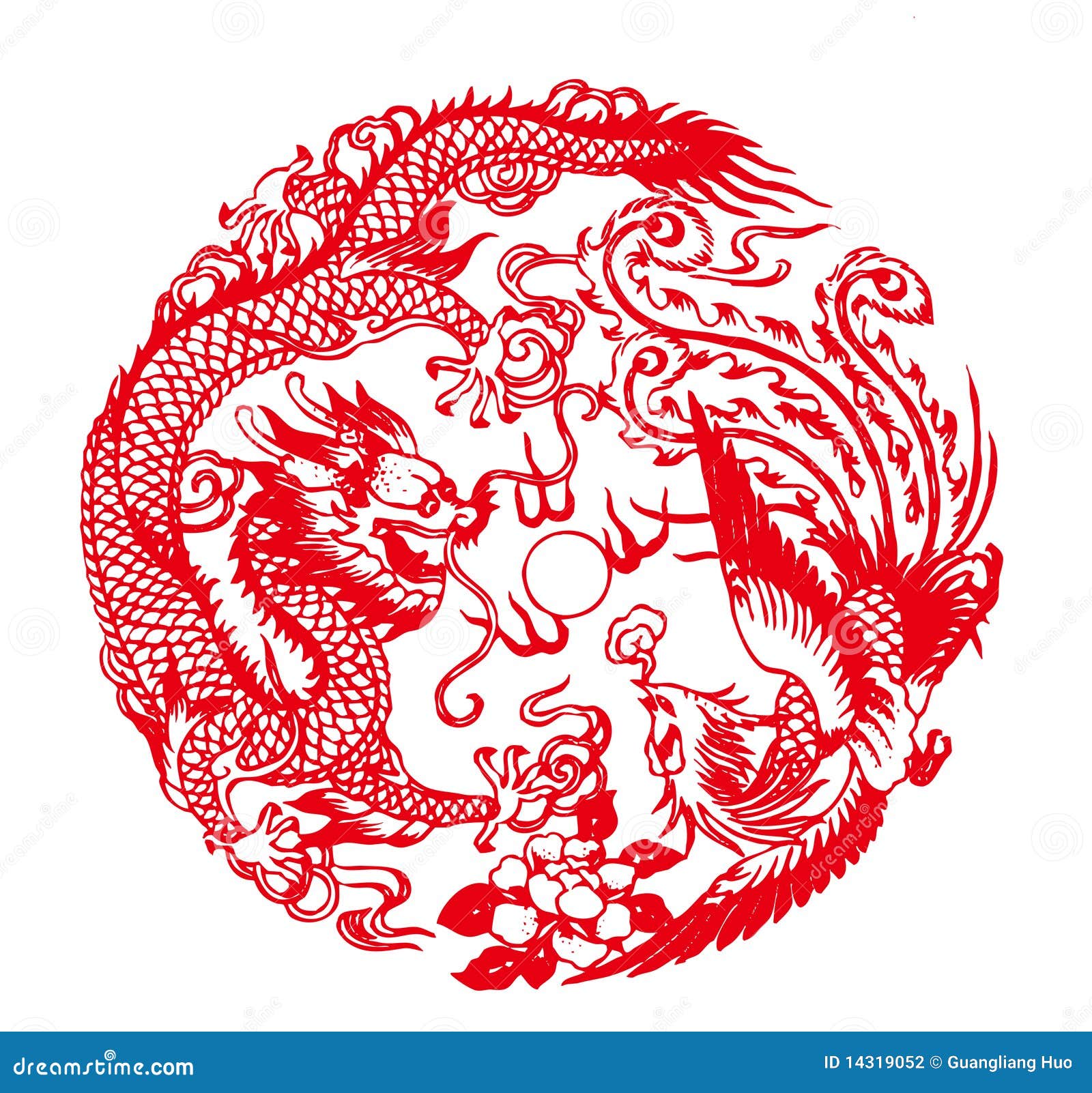 Dragon And Phoenix Chinese Symbols Illustration | CartoonDealer.com ...