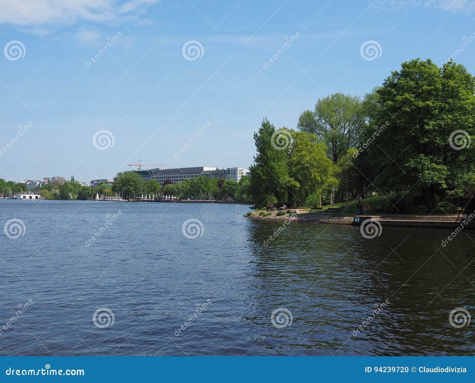 Aussenalster (Outer Alster Lake) in Hamburg Stock Photo - Image of ...