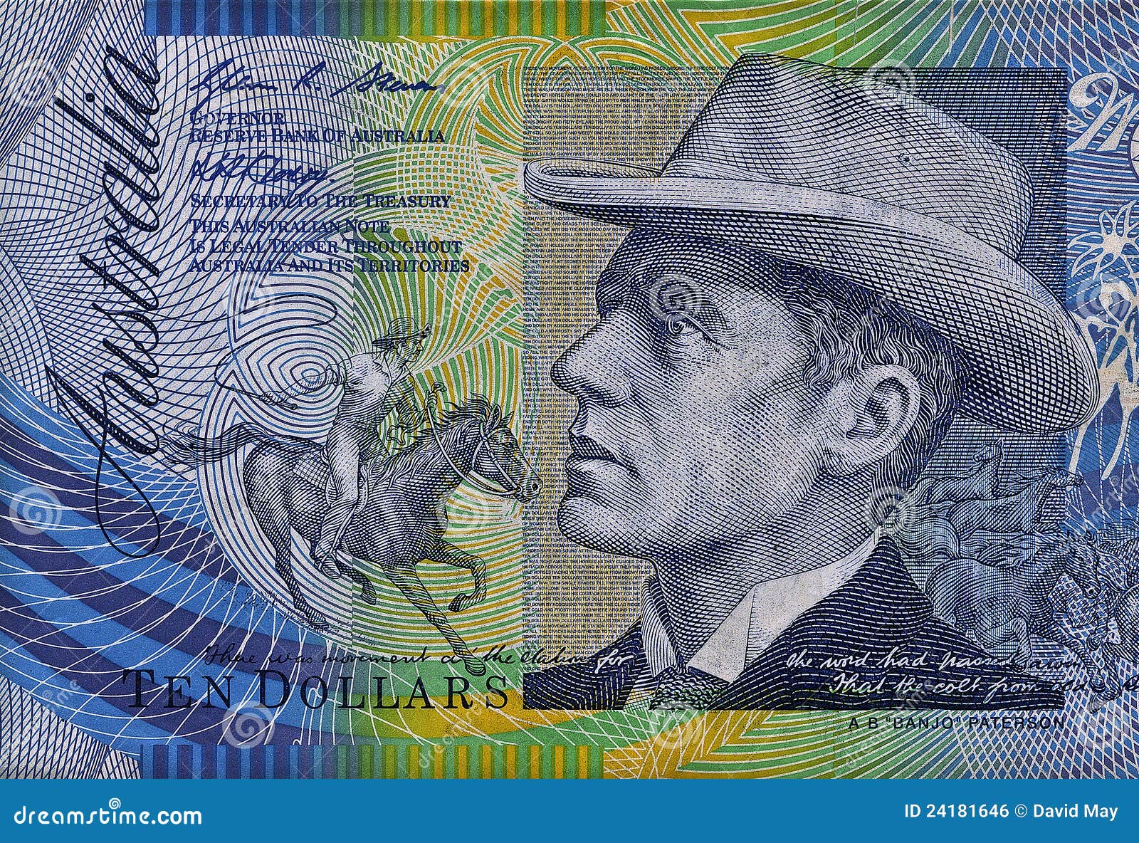 Aussie $10 Note Detail Royalty Free Stock Image - Image: 24181646