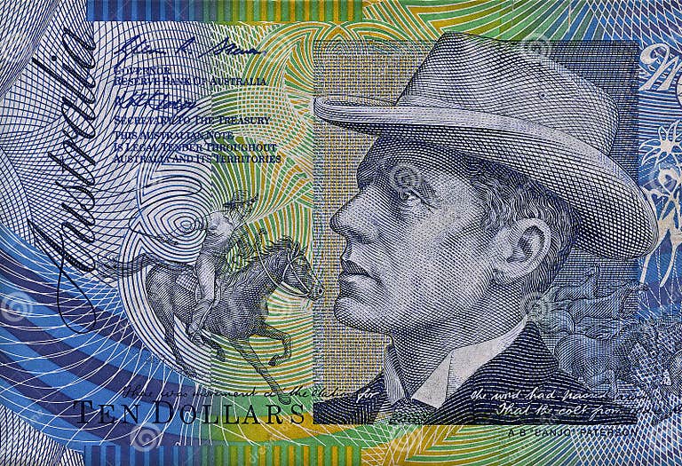 Aussie $10 note detail stock photo. Image of detail, close - 24181646