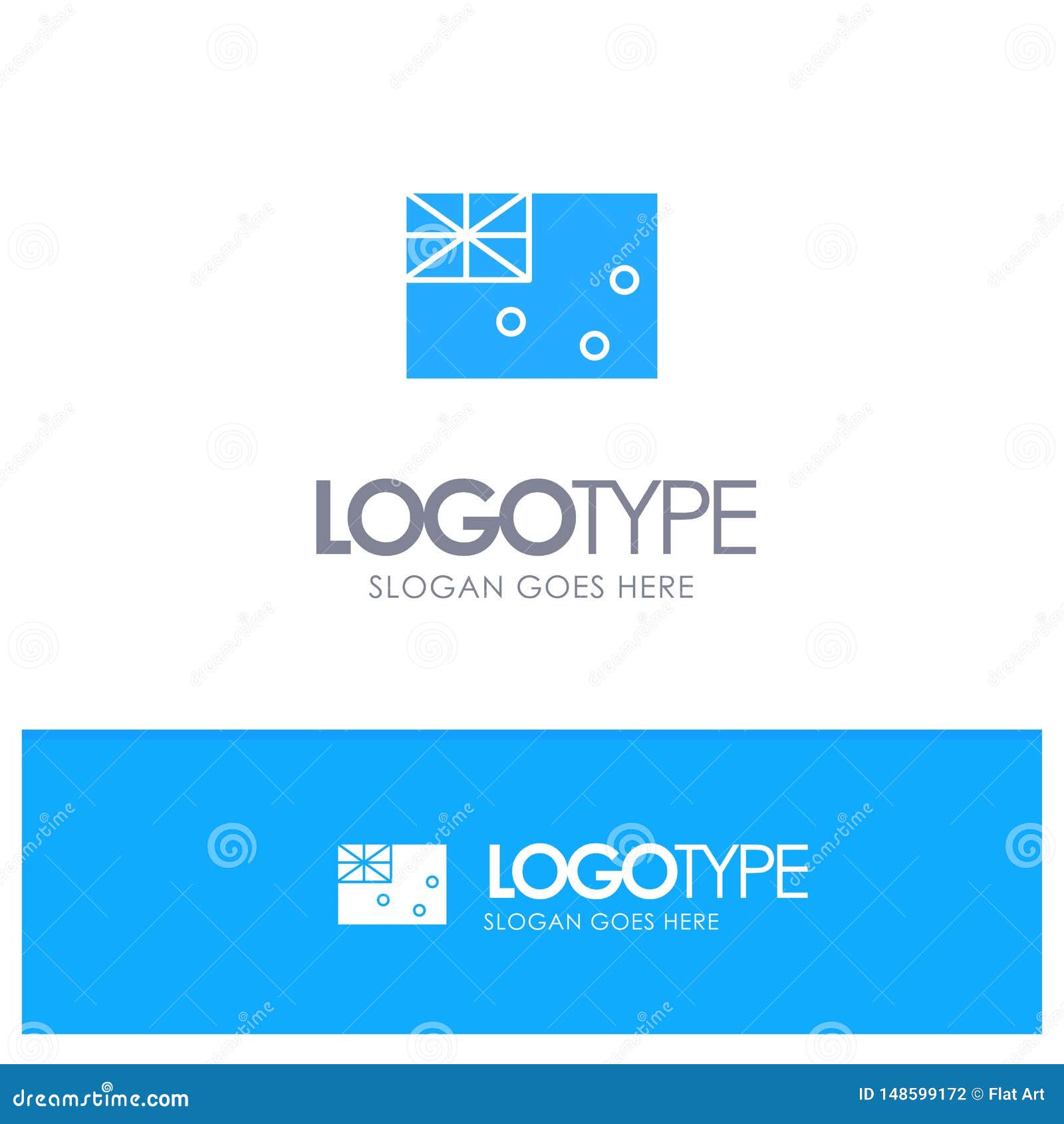 Aussie, Australia, Country, Flag Blue Solid Logo with Place for Tagline ...