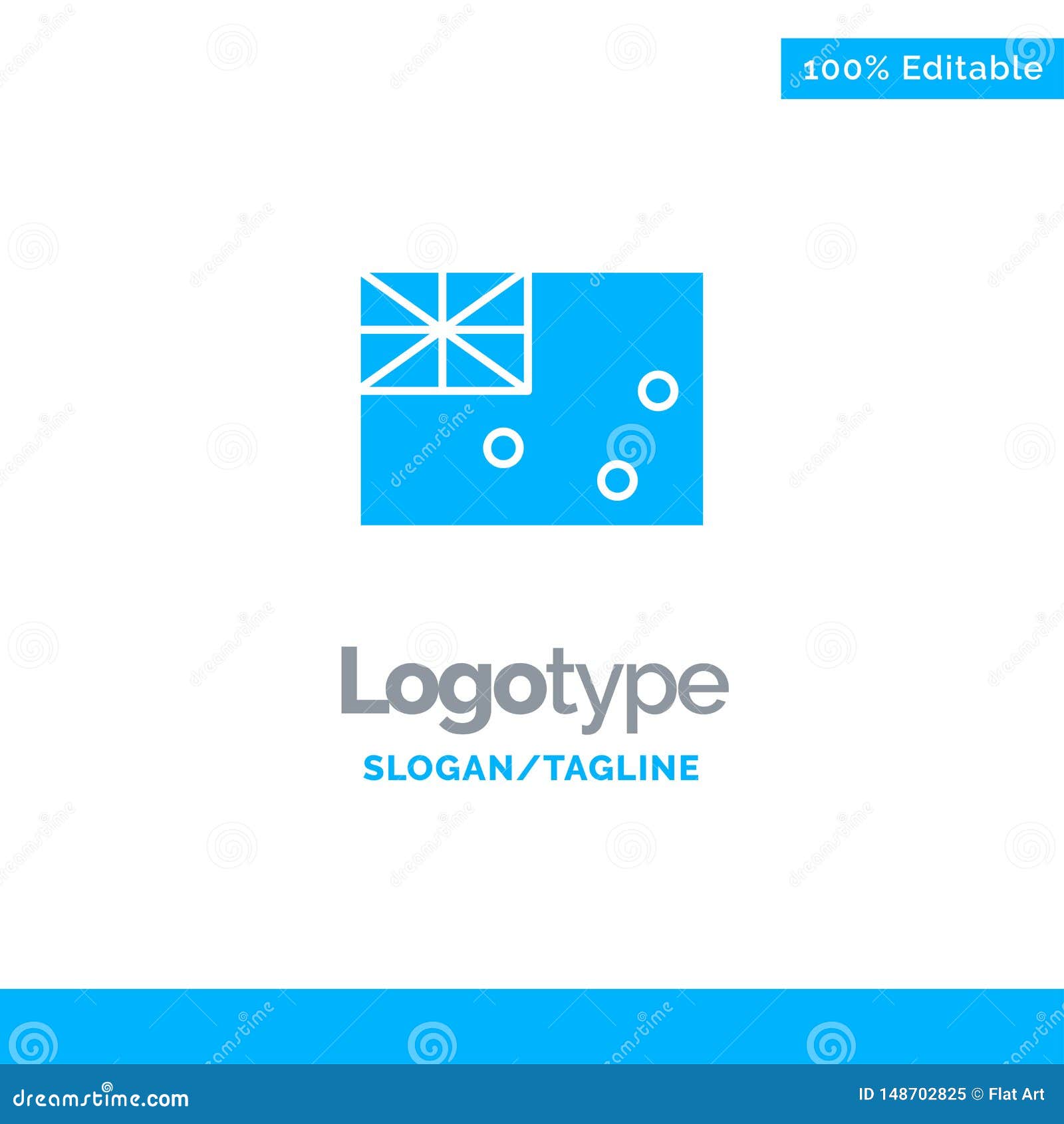 Aussie, Australia, Country, Flag Blue Solid Logo Template. Place for ...