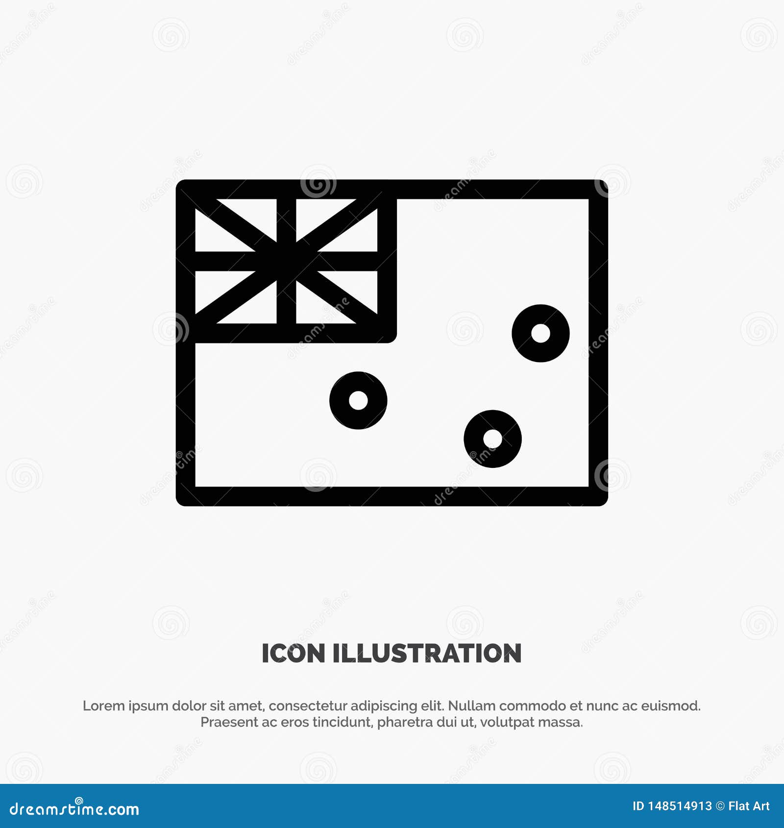 Aussie, Australia, Country, Flag Blue Outline Logo Place For Tagline ...
