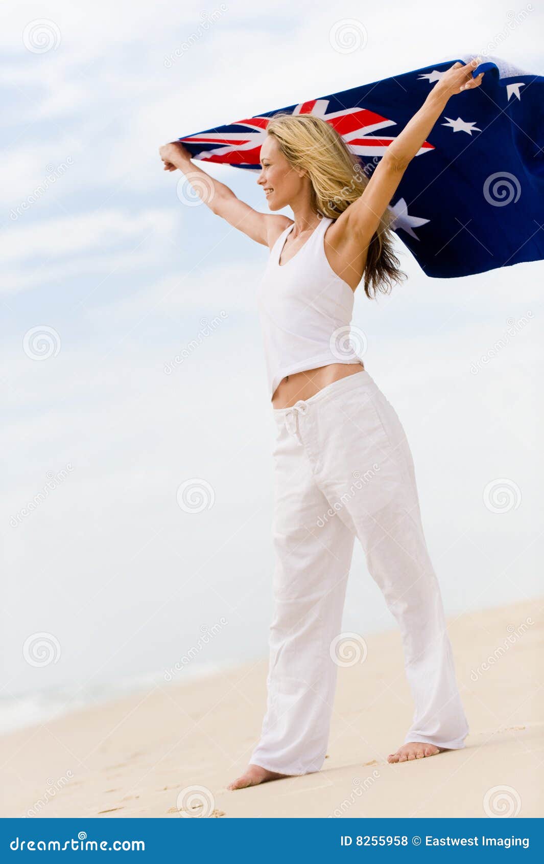 Aussie Girl stock photo. Image of flag, white, australia - 8255958