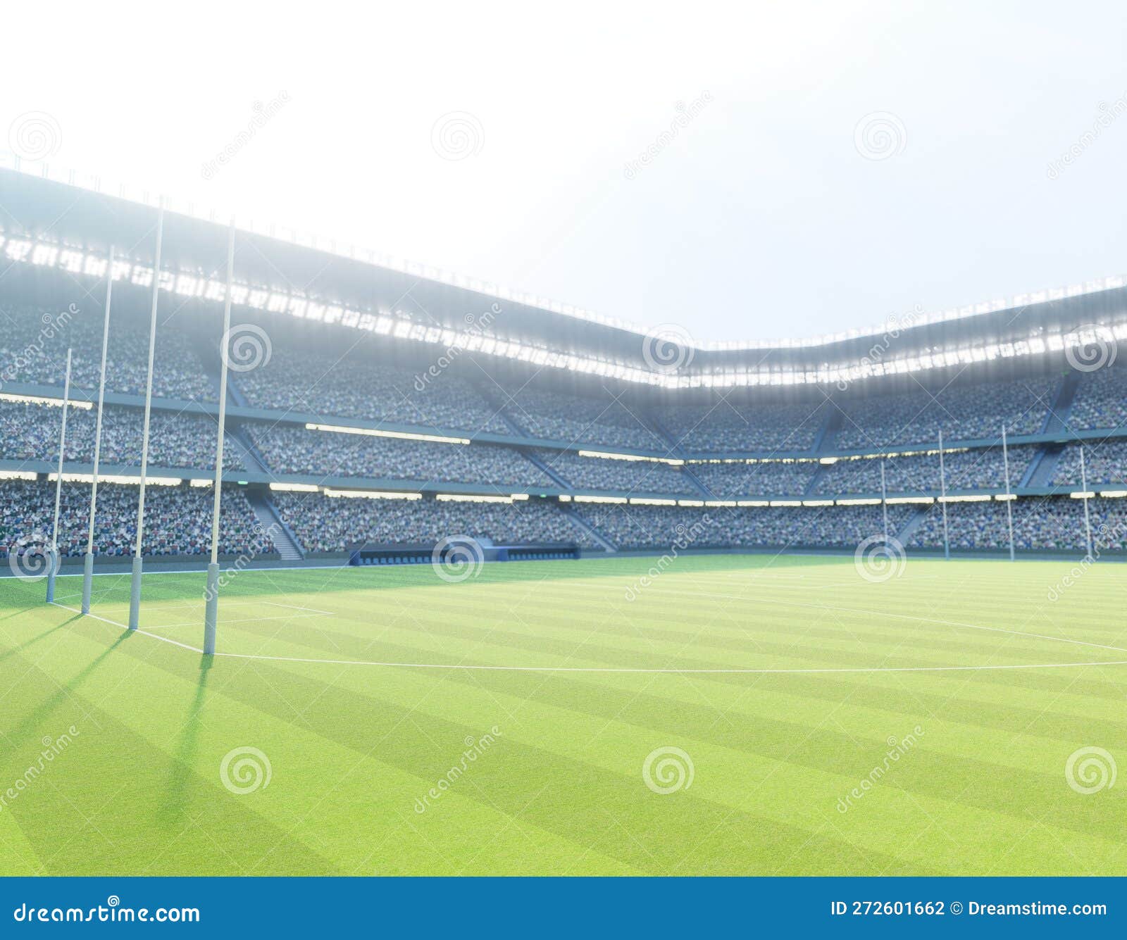 Aussie Rules Stadium and Ball Stock Illustration - Illustration of copy ...