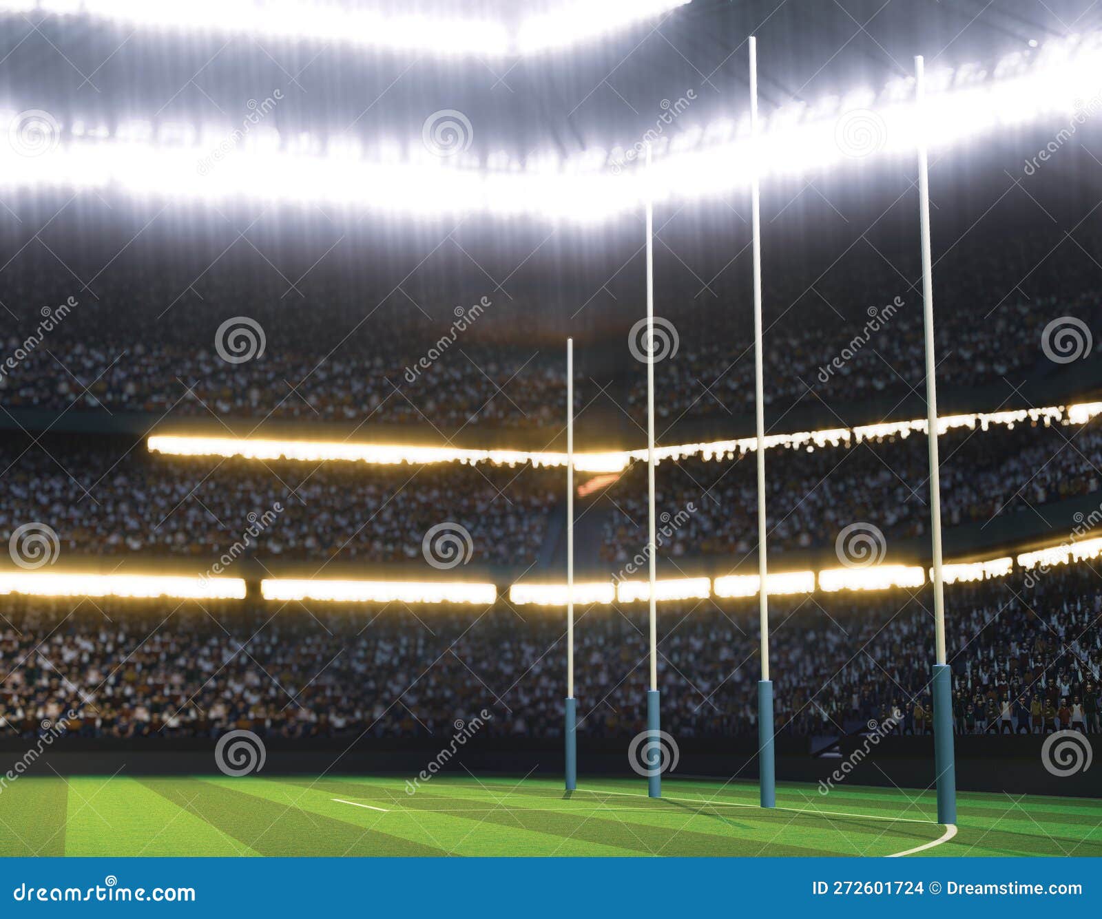 Aussie Rules Stadium and Ball Stock Illustration - Illustration of ...