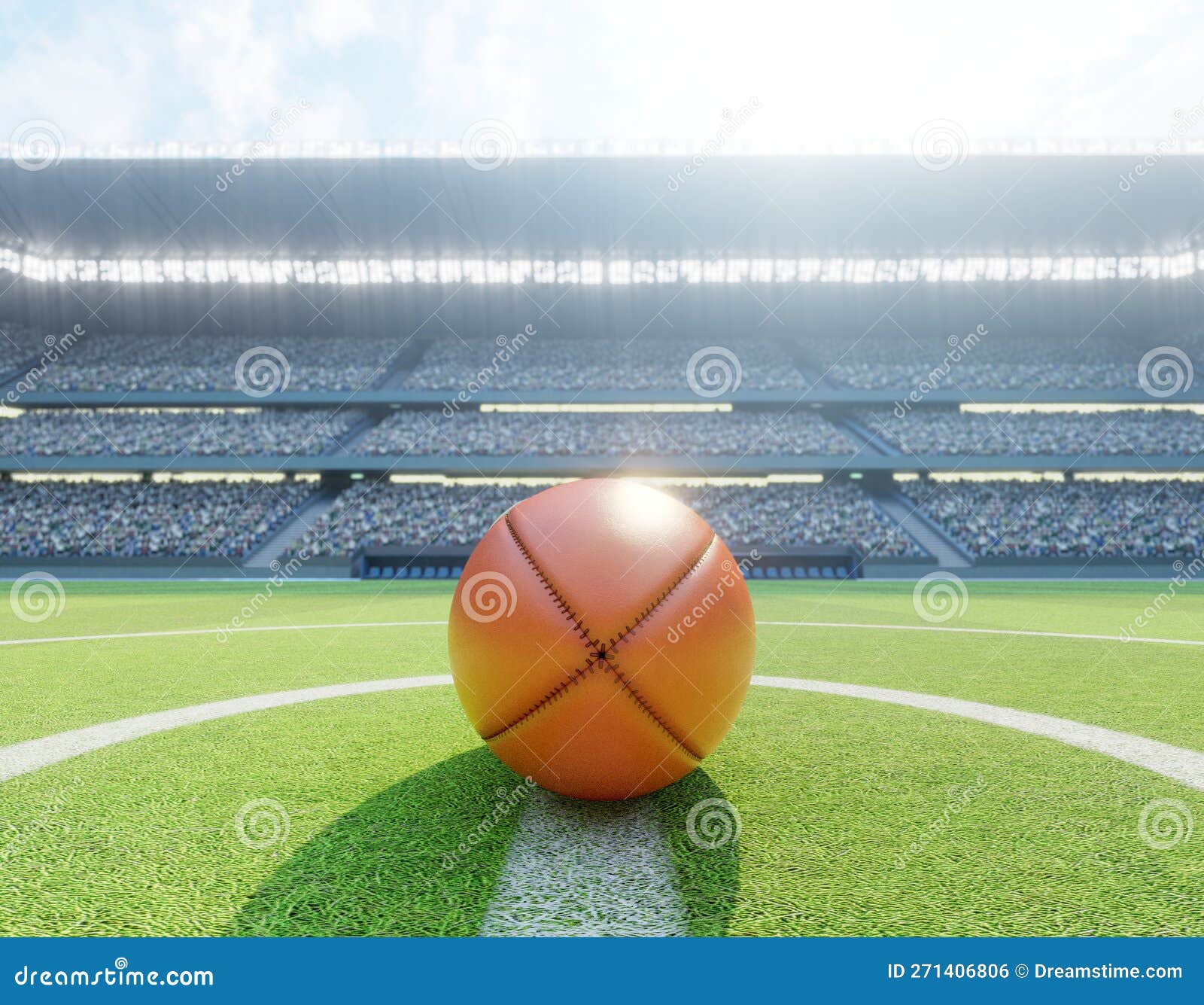 Aussie Rules Stadium and Ball Stock Illustration - Illustration of copy ...