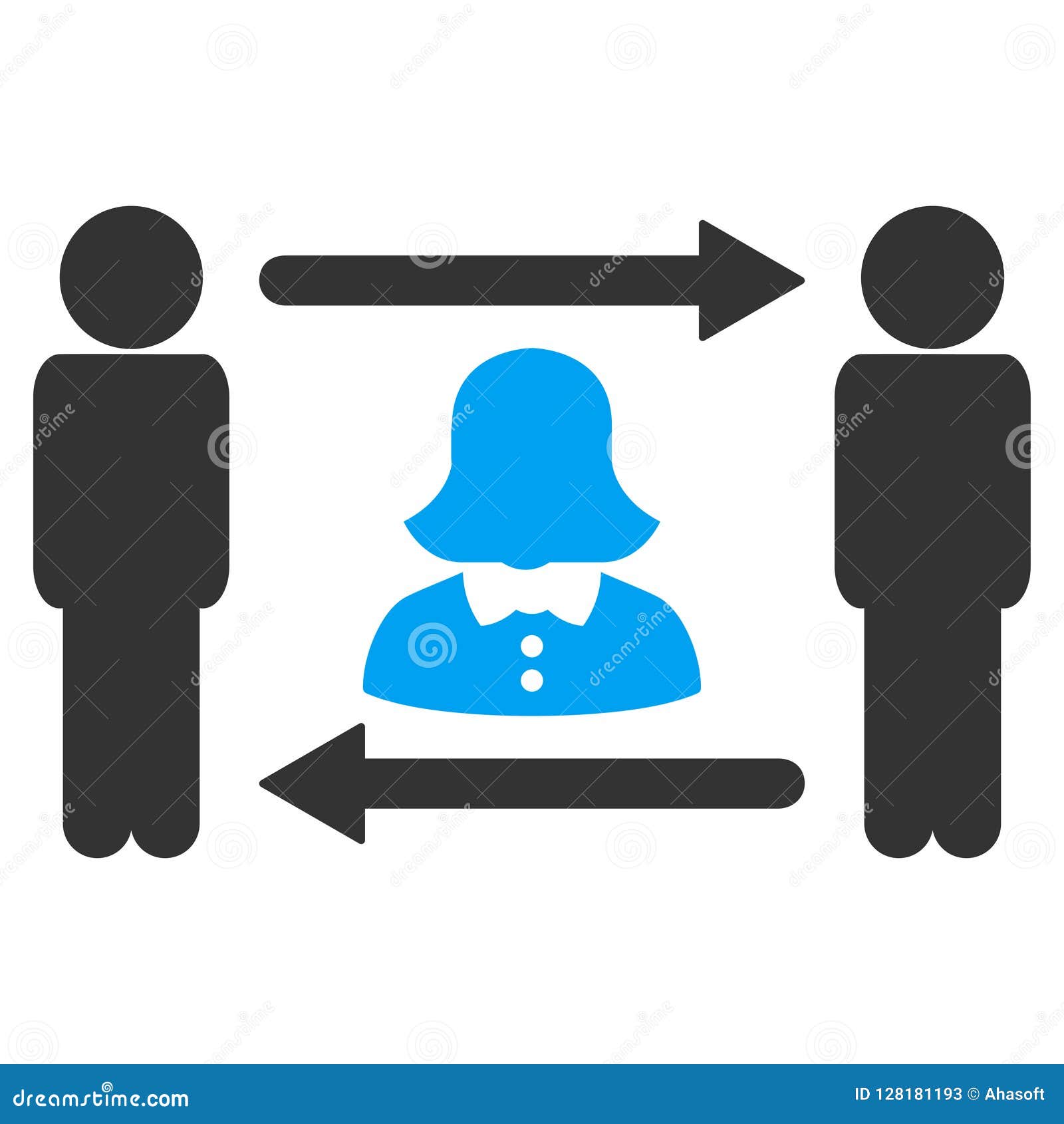 Austausch-Dame Vector Icon Der Lebenslustigen Typen Vektor Abbildung ...