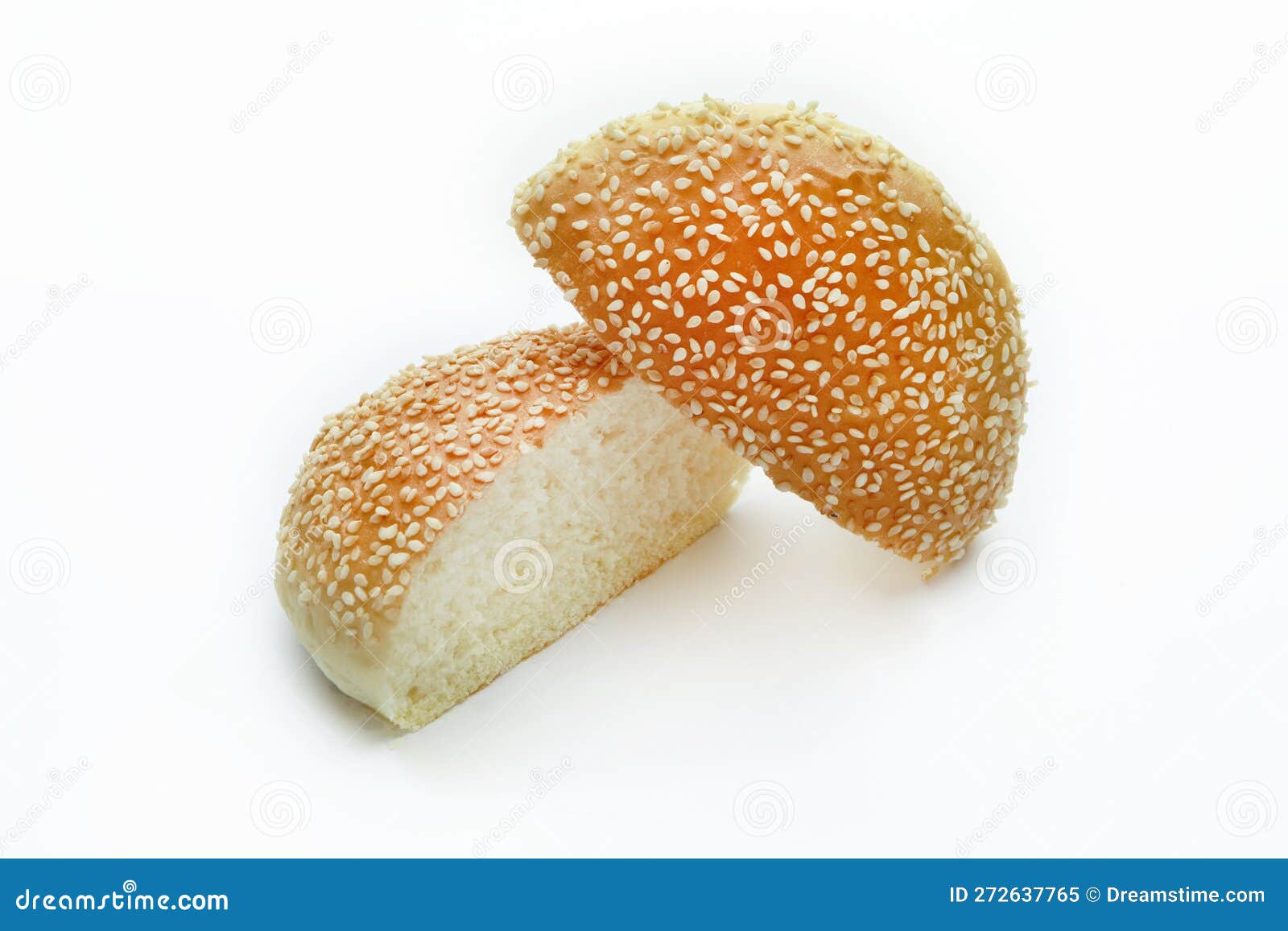 Austere Hamburger Bun Bread Single Slice Close Up Photo Stock Image ...