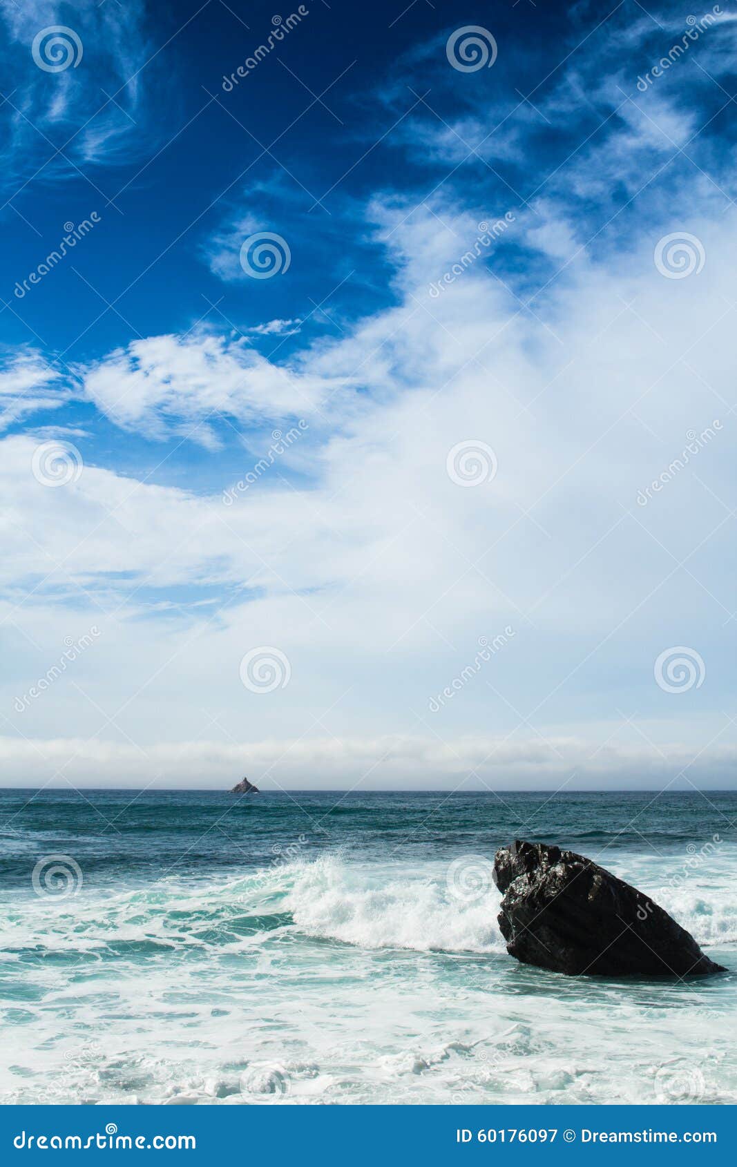 Austere rock ocean scene stock image. Image of water - 60176097