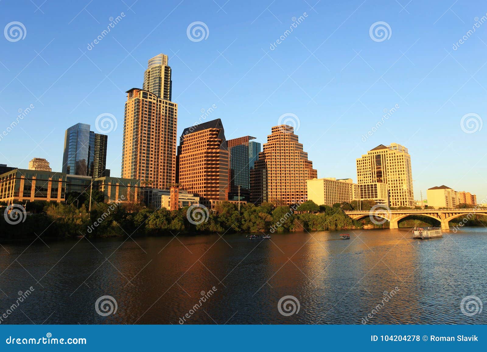 Austin Downtown Skyline at Sunset Stock Photo - Image of austin ...