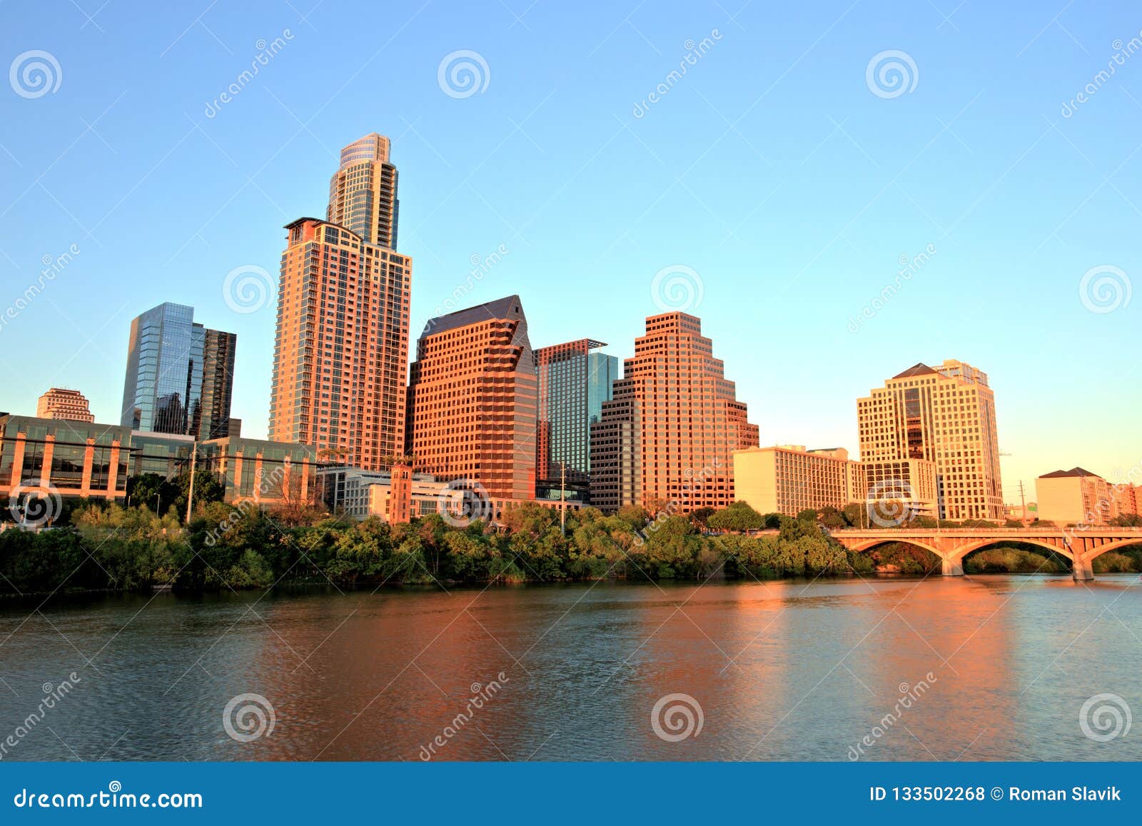 Austin Downtown Skyline at Sunset Stock Photo - Image of center, modern ...