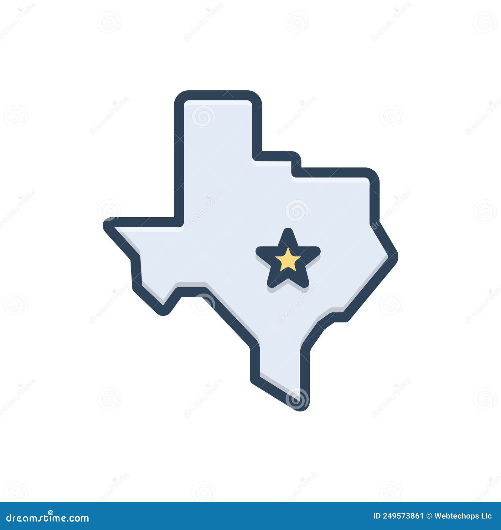 Color Illustration Icon for Austin, Map and Skyline Stock Illustration ...