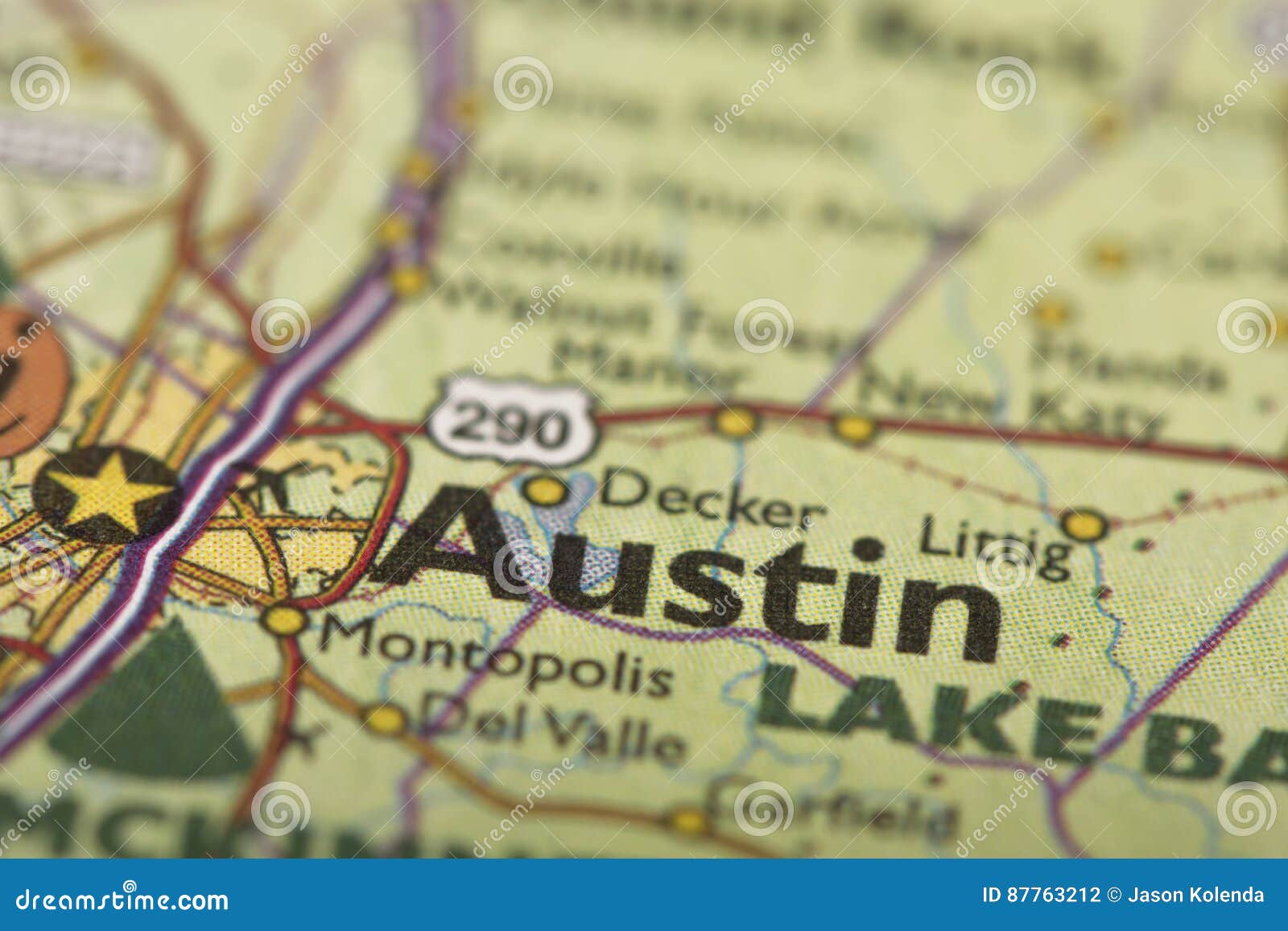 Austin, Il Texas Sulla Mappa Fotografia Stock - Immagine di città ...