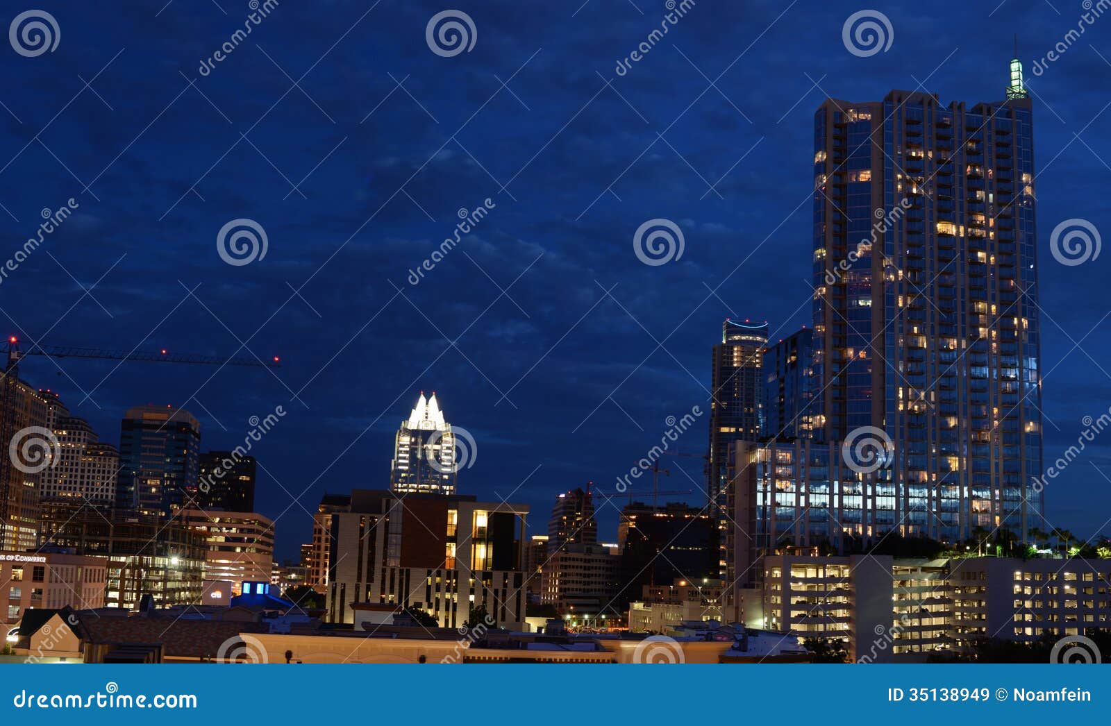 Austin by night editorial stock image. Image of skyscraper - 35138949
