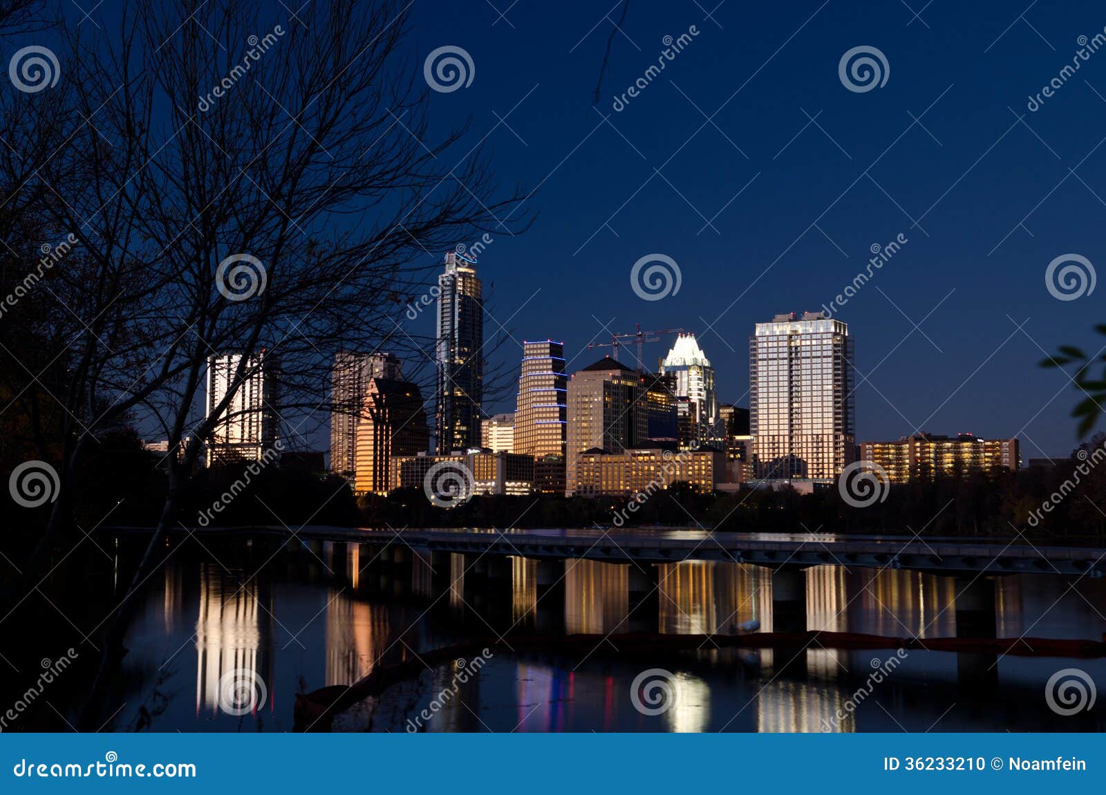Austin by night editorial image. Image of city, district - 36233210