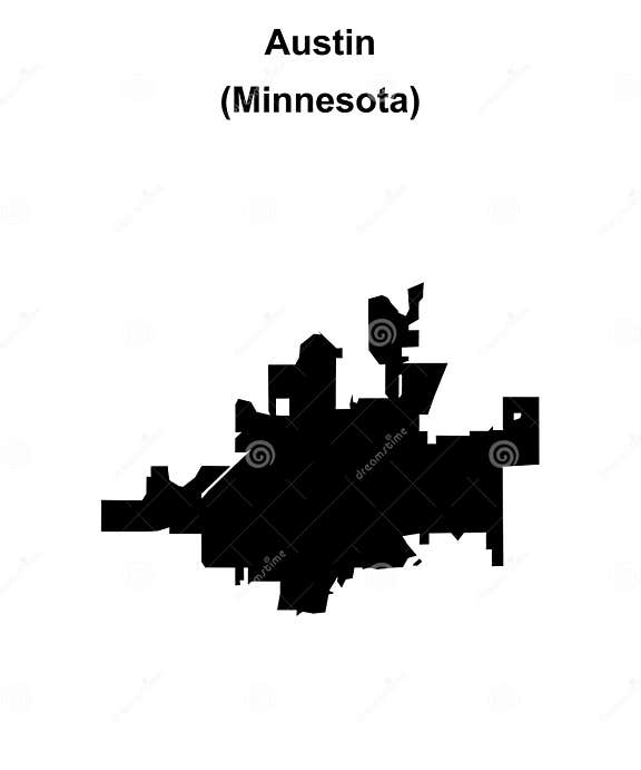 Austin outline map stock vector. Illustration of outline - 357449692
