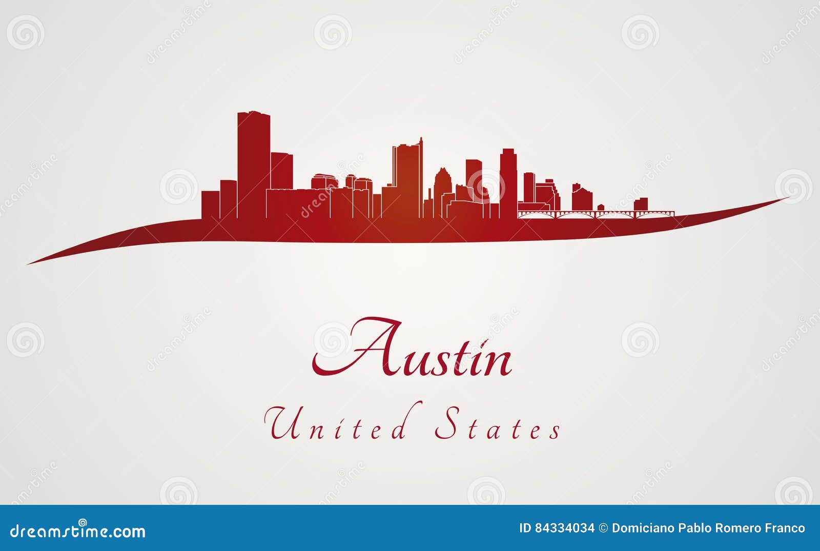 Austin skyline in red stock vector. Illustration of travel - 84334034