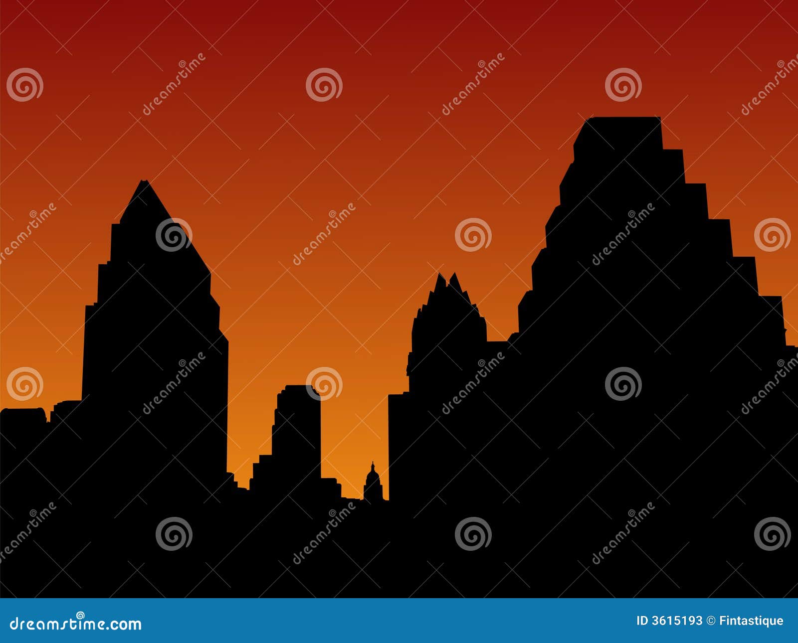 Austin Skyline at sunset stock illustration. Illustration of sunrise ...