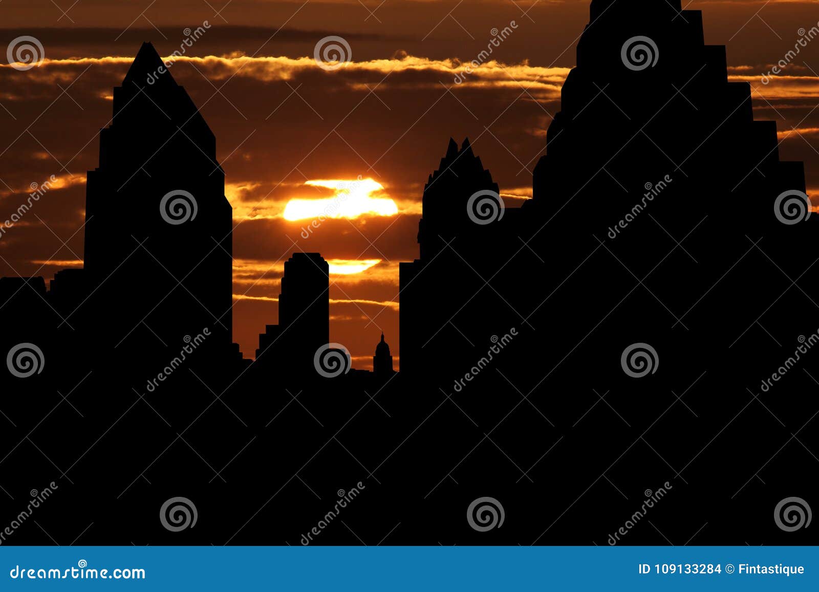 Austin Skyline at Sunset Illustration Stock Illustration - Illustration ...