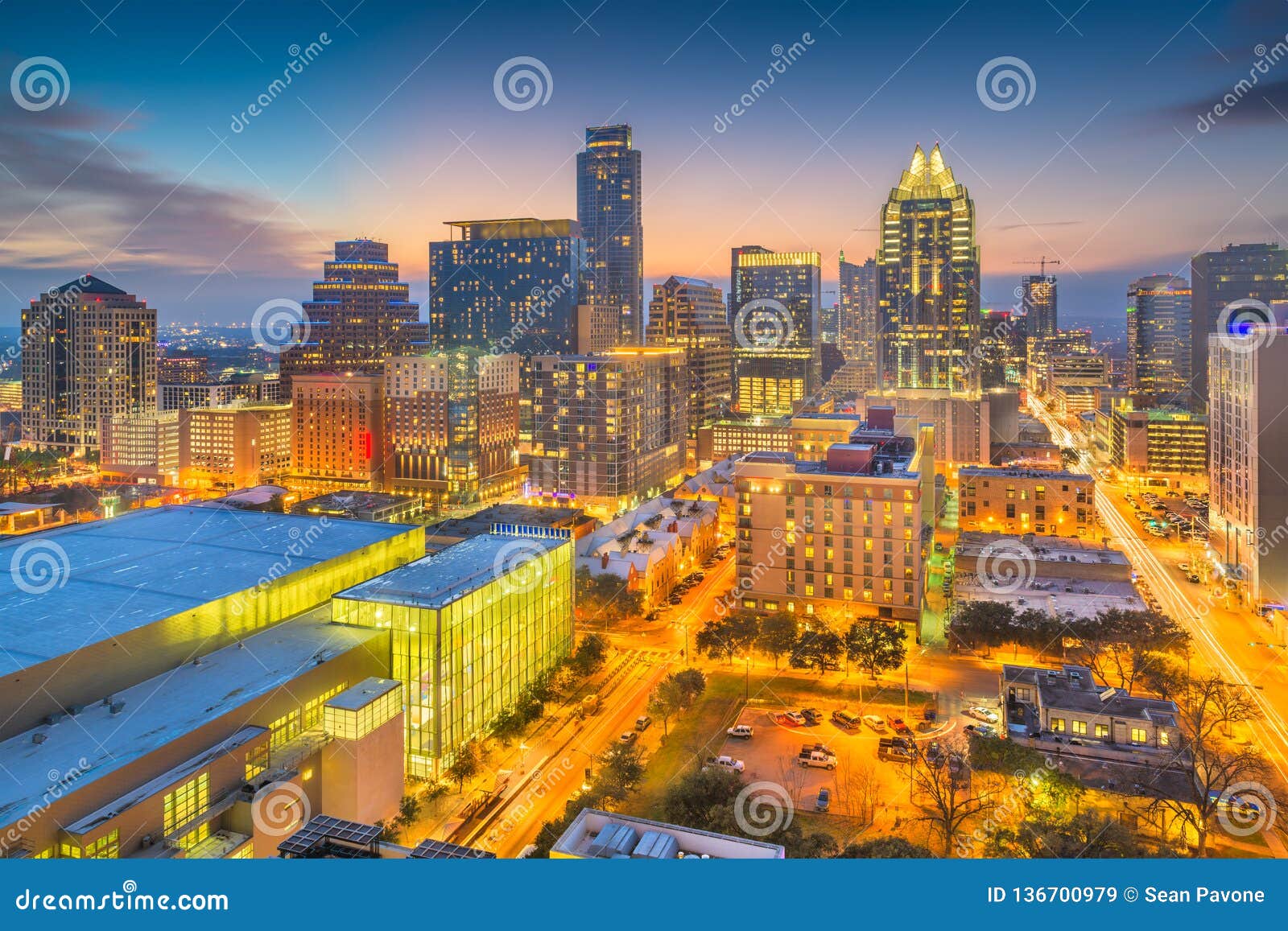 Austin, Texas, Arquitetura Da Cidade Do Centro Dos EUA Imagem de Stock ...