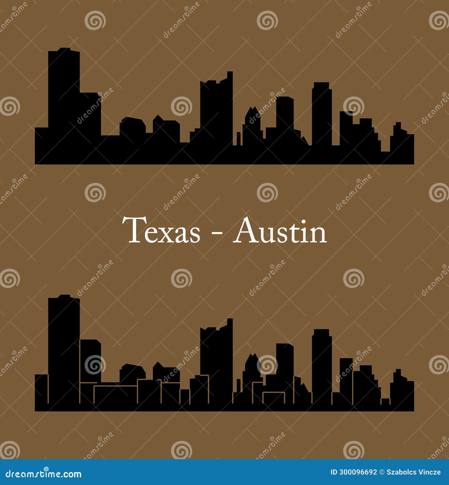Austin, Texas City Silhouette Stock Vector - Illustration of history ...