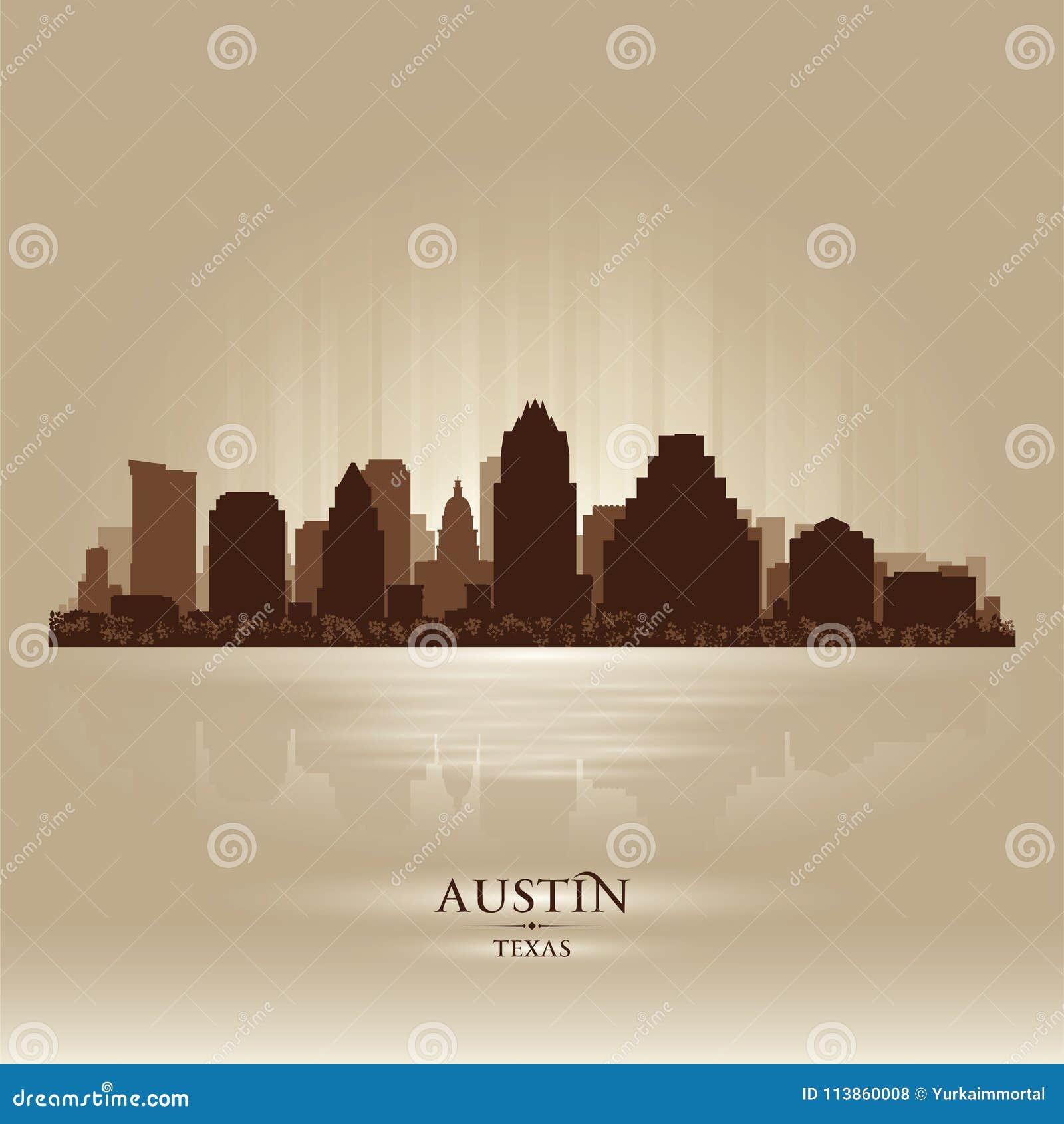 Austin Texas City Skyline Silhouette Vector Illustration ...