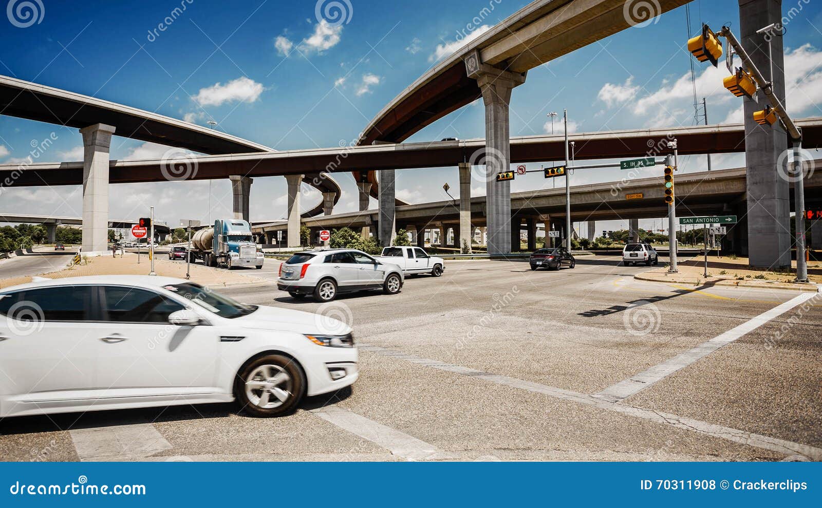 Austin, Texas City Traffic and Freeway Stock Photo - Image of ...