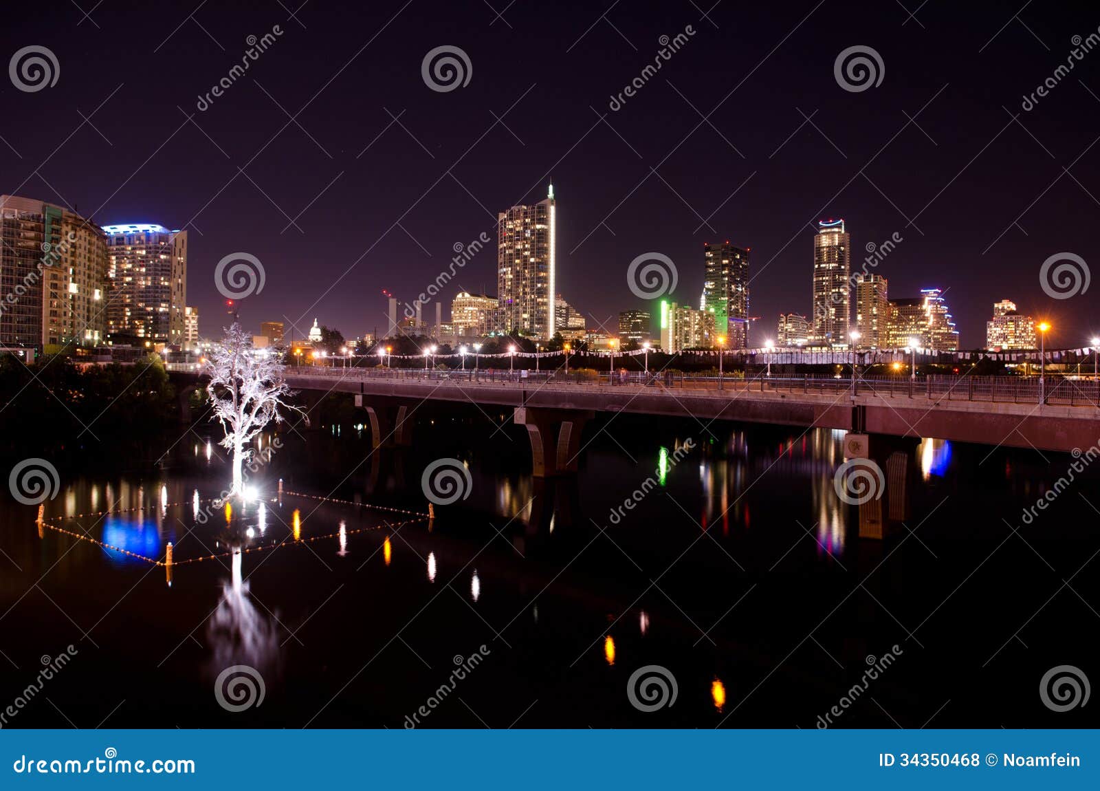 Austin Texas by night editorial stock photo. Image of architecture ...