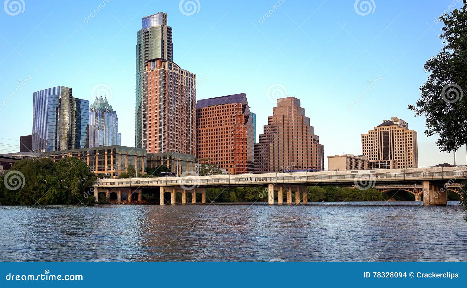 Austin, Texas Skyline Along the Colorado River Stock Photo - Image of ...
