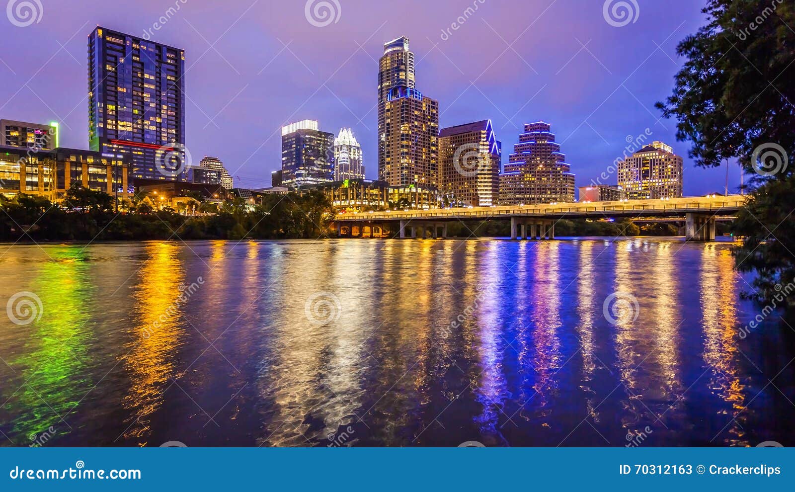 Austin, Texas Skyline and City Lights at Night Stock Image - Image of ...