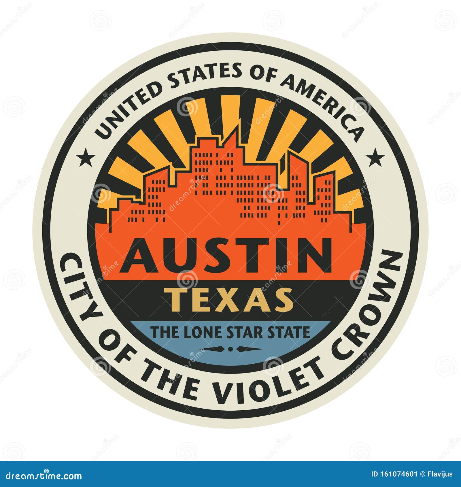 Austin, Texas stamp stock vector. Illustration of genuine - 161074601