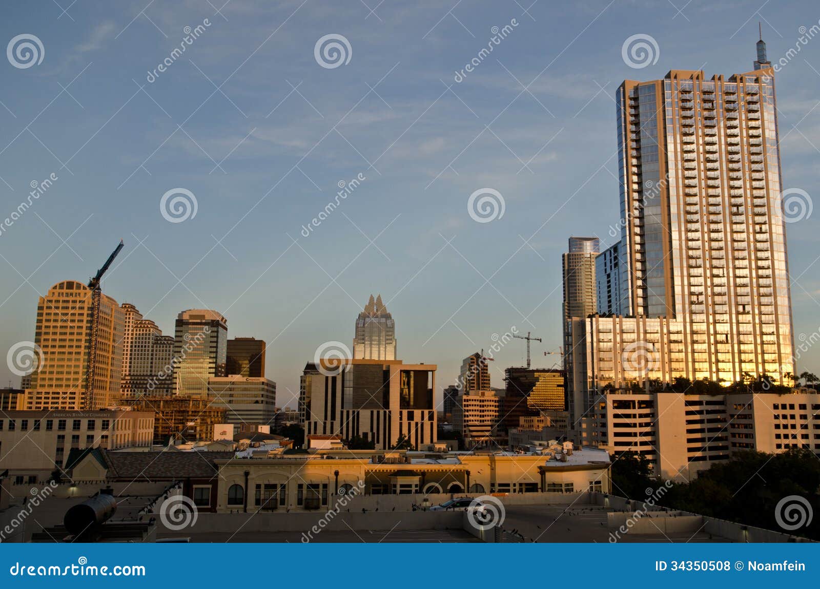 Austin Texas during sunset editorial stock photo. Image of bird - 34350508