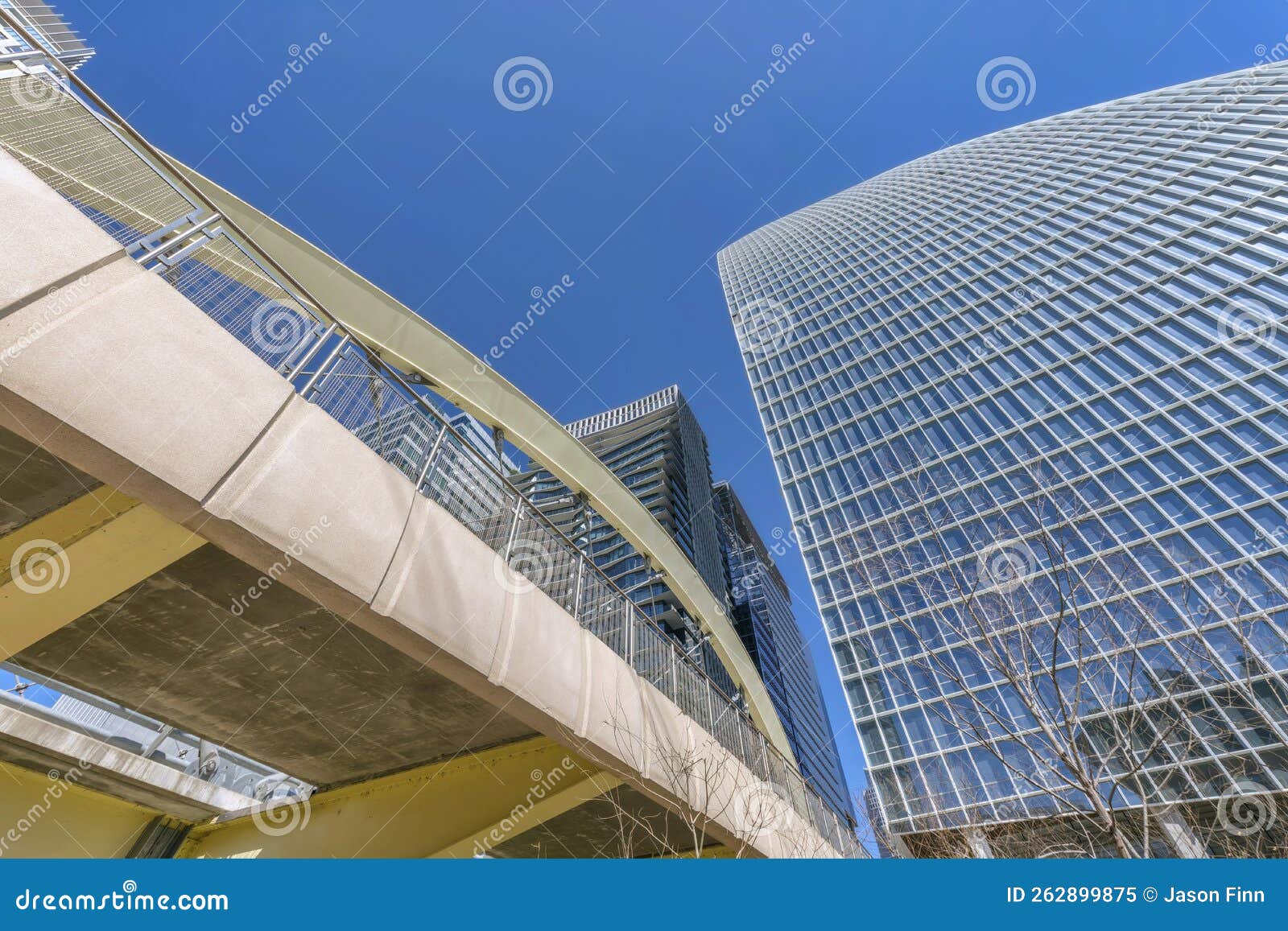Austin, Texas- View of a Bridge in between Two Modern Buildings from ...