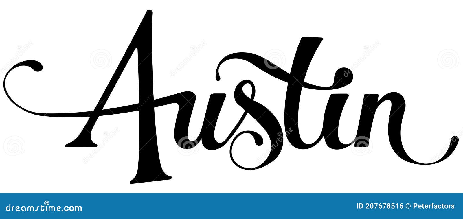 Austin - Custom Calligraphy Text Stock Vector - Illustration of swirl ...