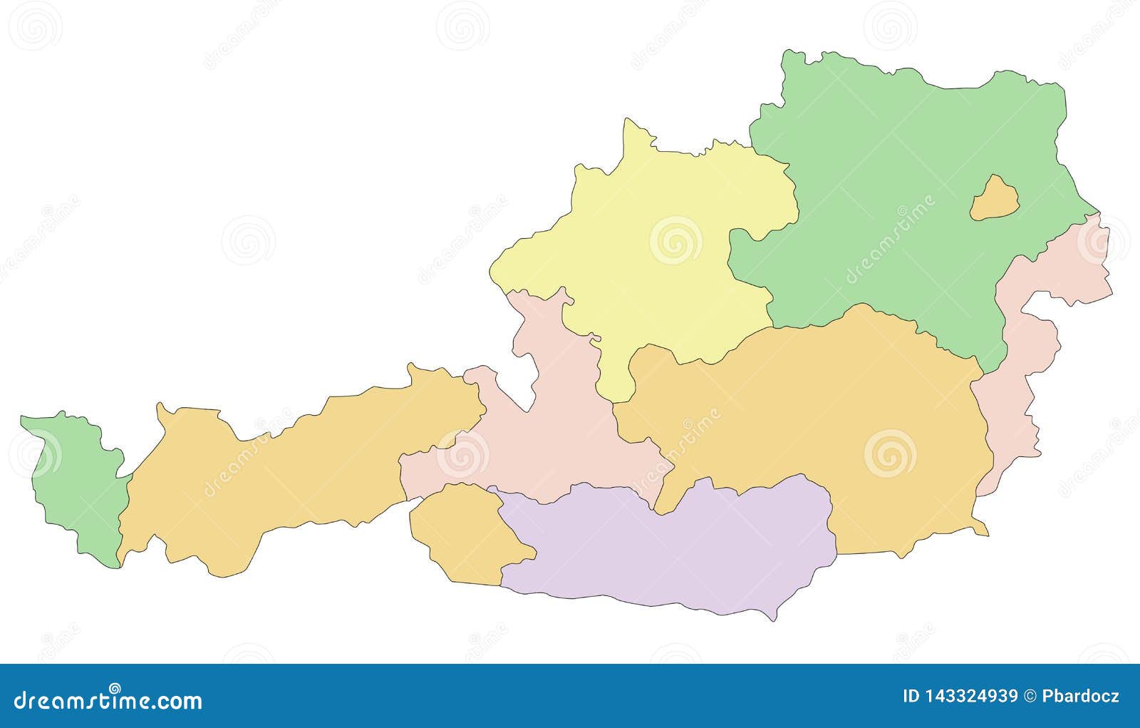 Austria - Highly Detailed Editable Political Map. Stock Vector ...