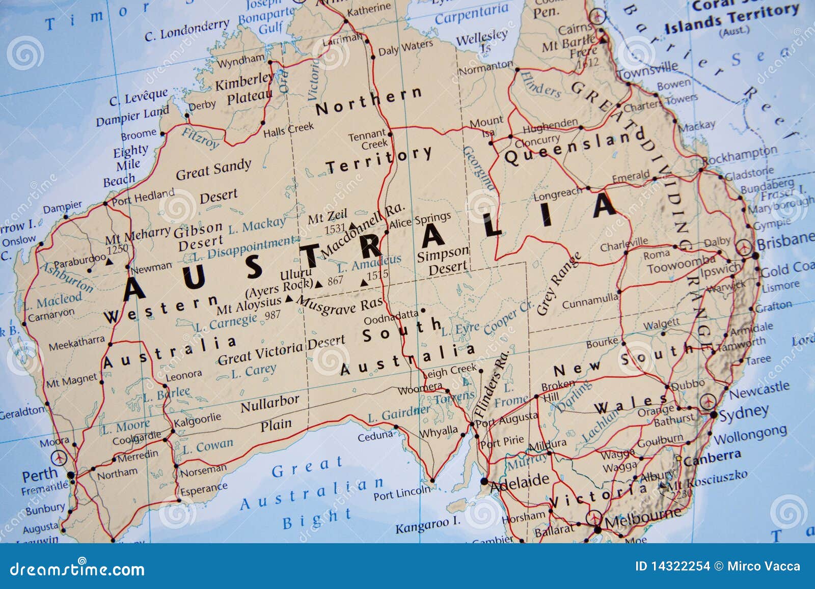 Australië stock foto. Image of wereld, overzees, kaart - 14322254