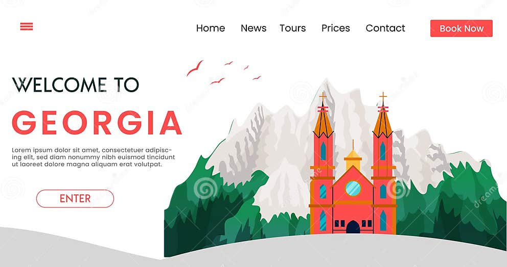 Welcome To Georgia Background Vector Illustration. Travel and Tourism ...