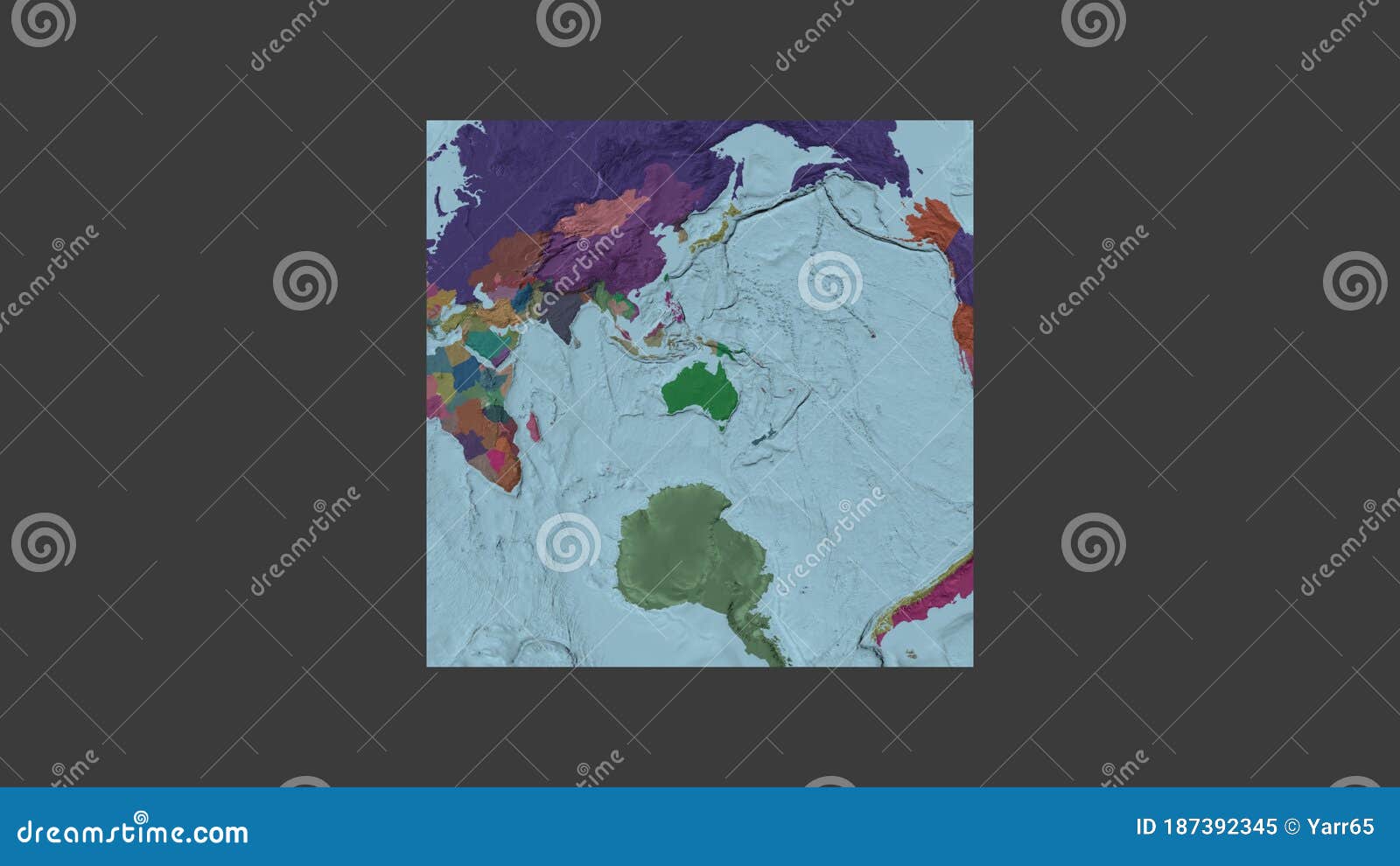 Australia - Administrative. Centered in a Square Stock Illustration ...