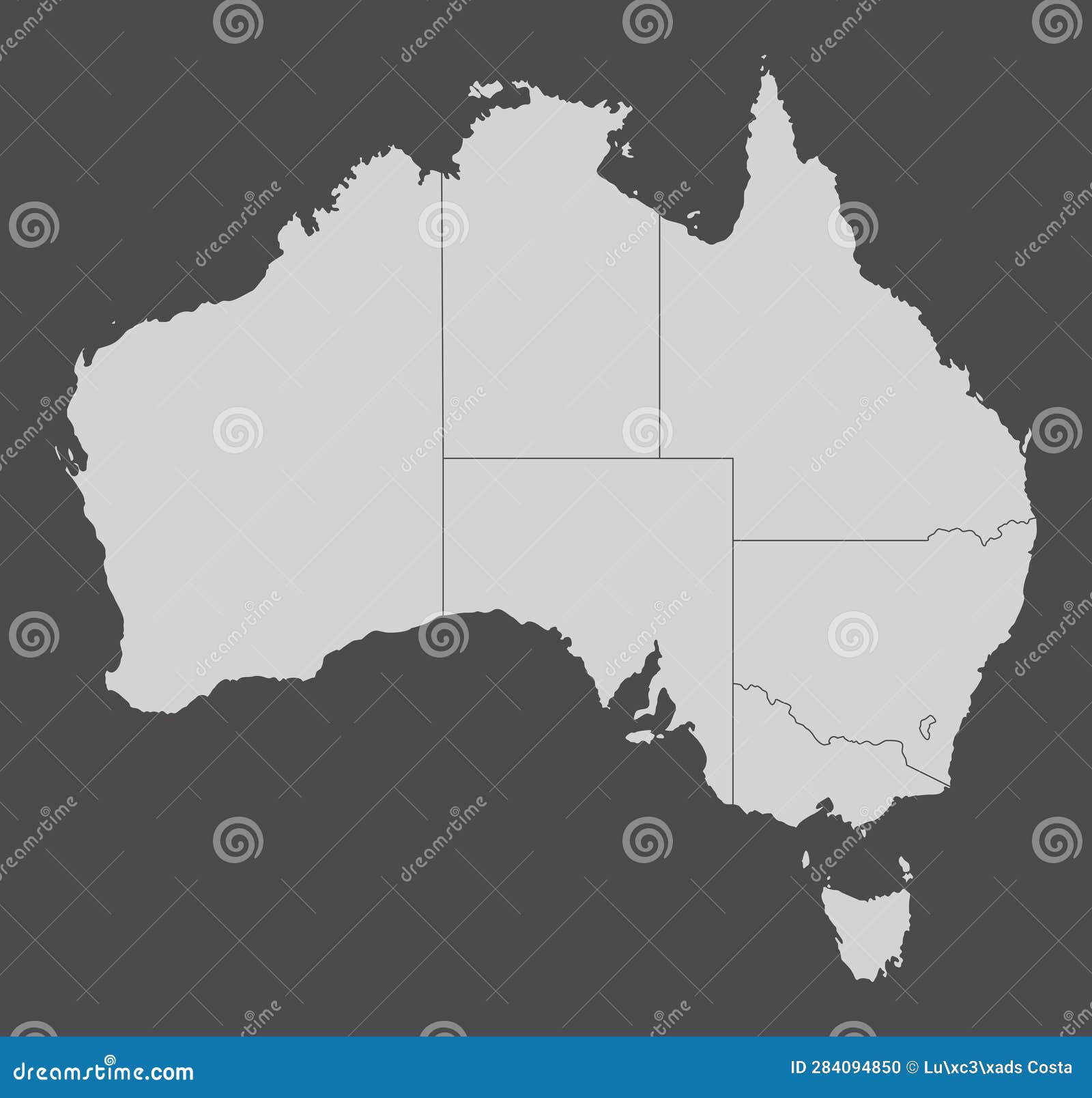 Australia Administrative Map With States And Capitals Of The States ...
