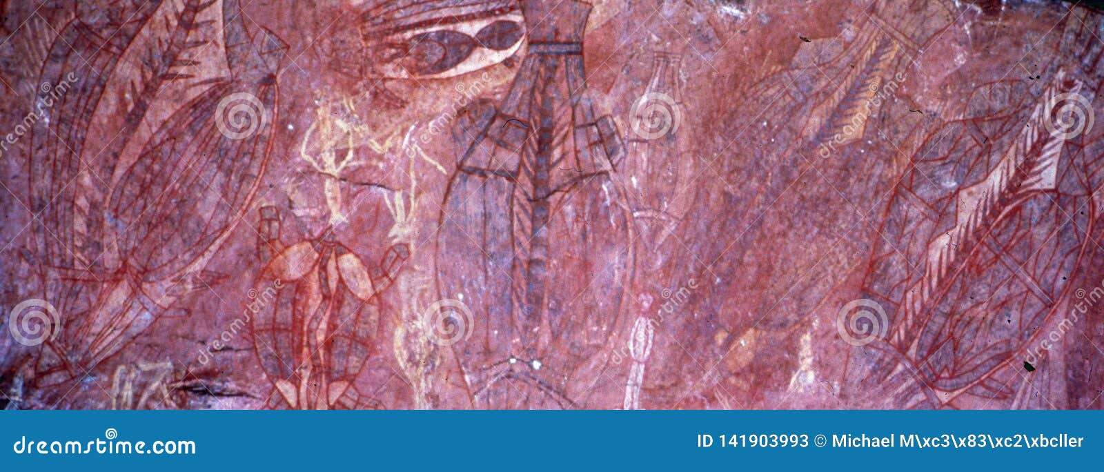 Australia: Ancient Aborigines Stone Paintings in the Outback Stock ...