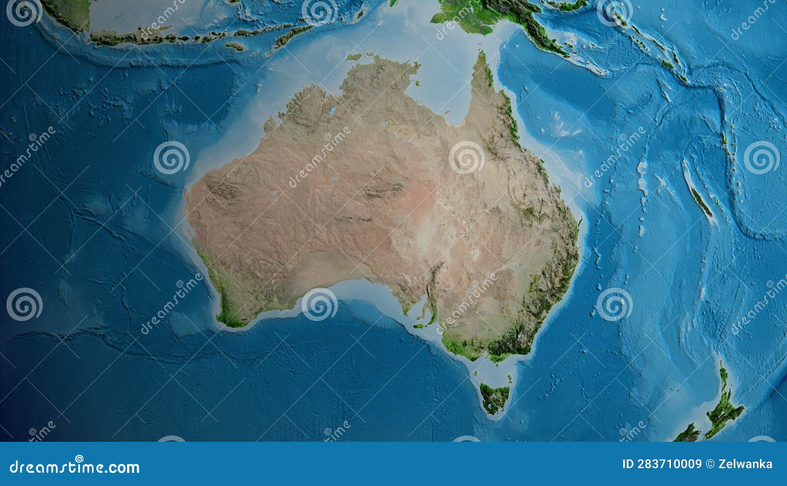 Australia Area. Satellite Map Stock Illustration - Illustration of ...